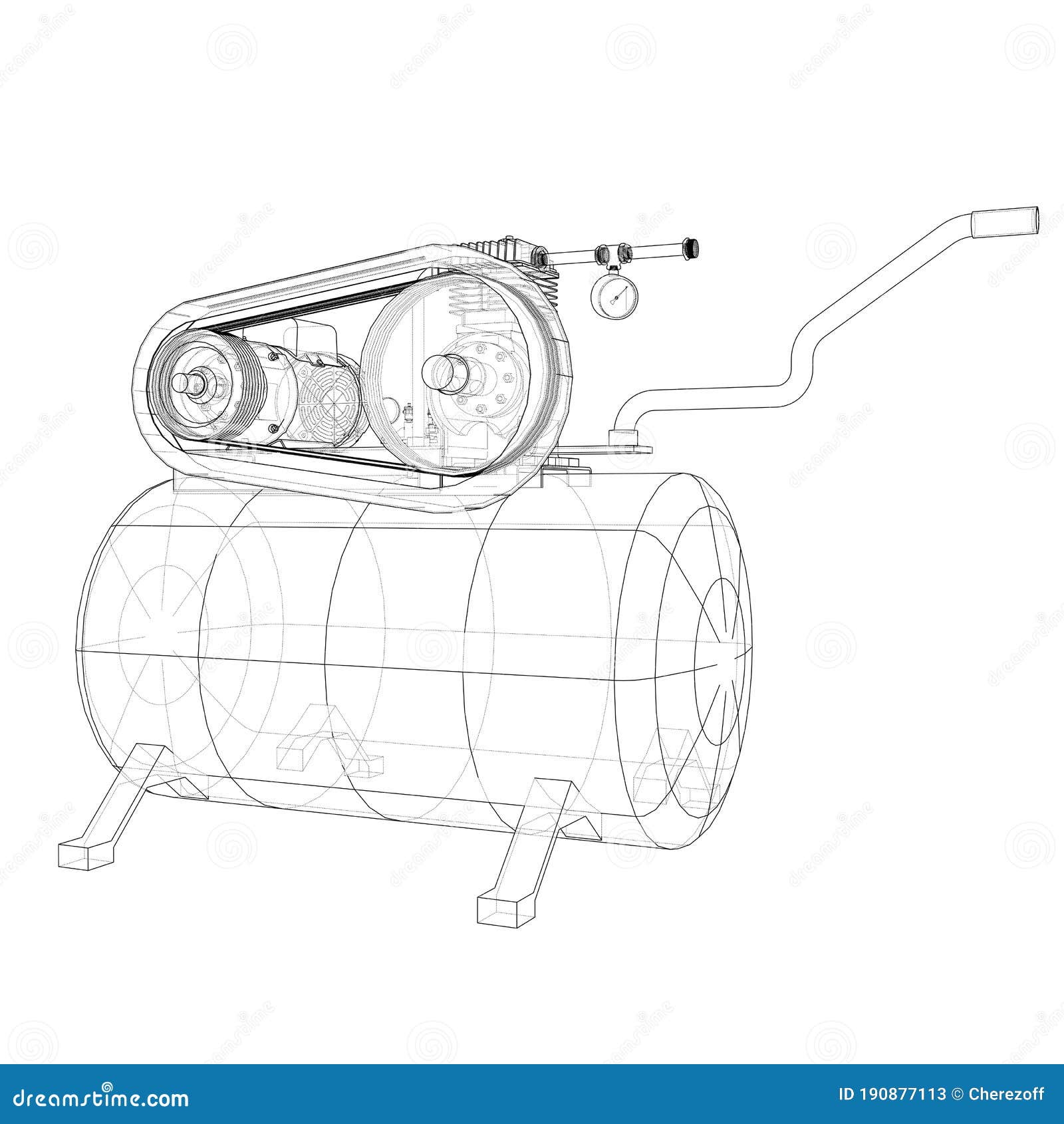 Outline Air compressor stock illustration. Illustration of industrial ...