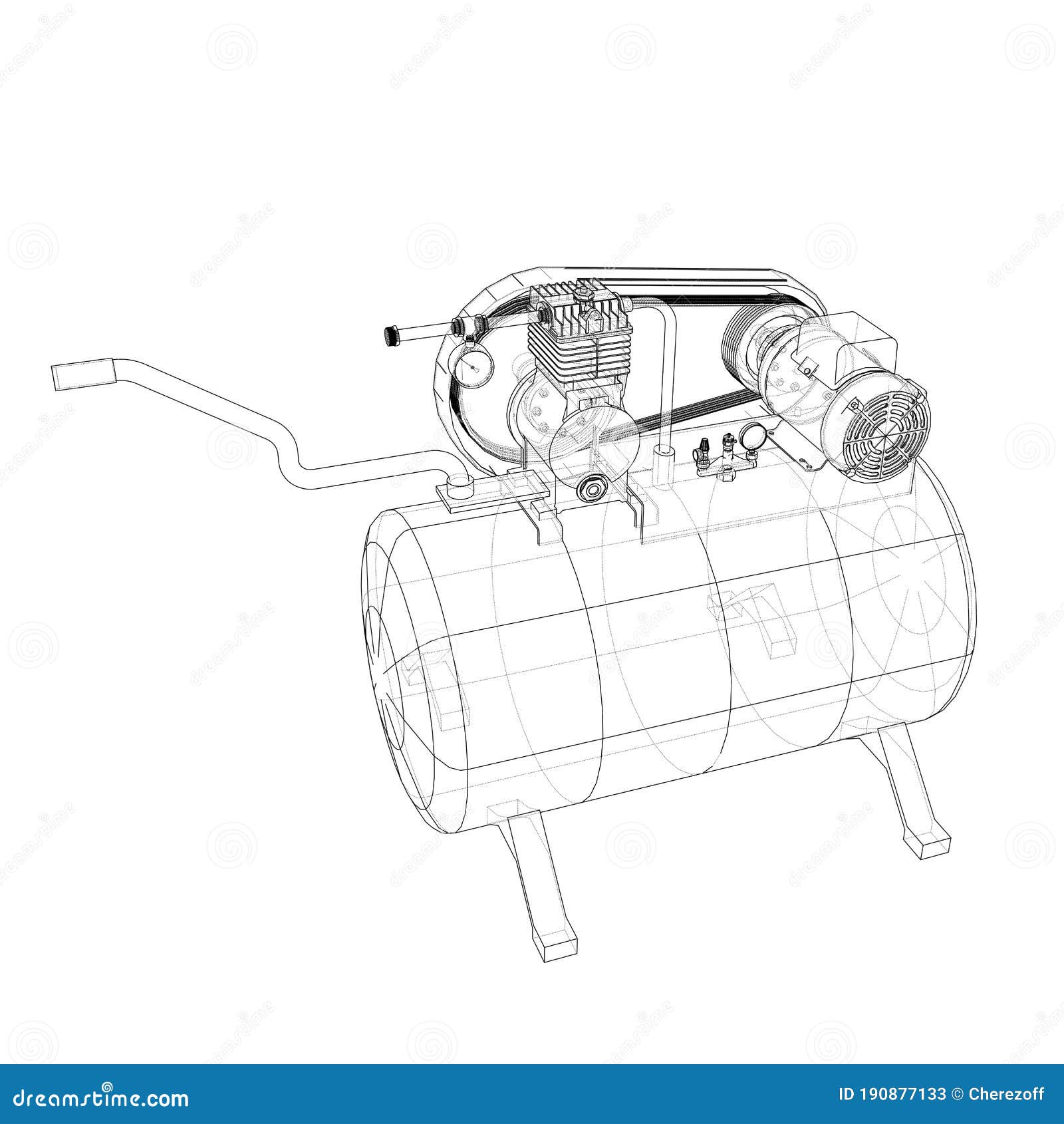 Outline Air Compressor. Vector | CartoonDealer.com #154314361