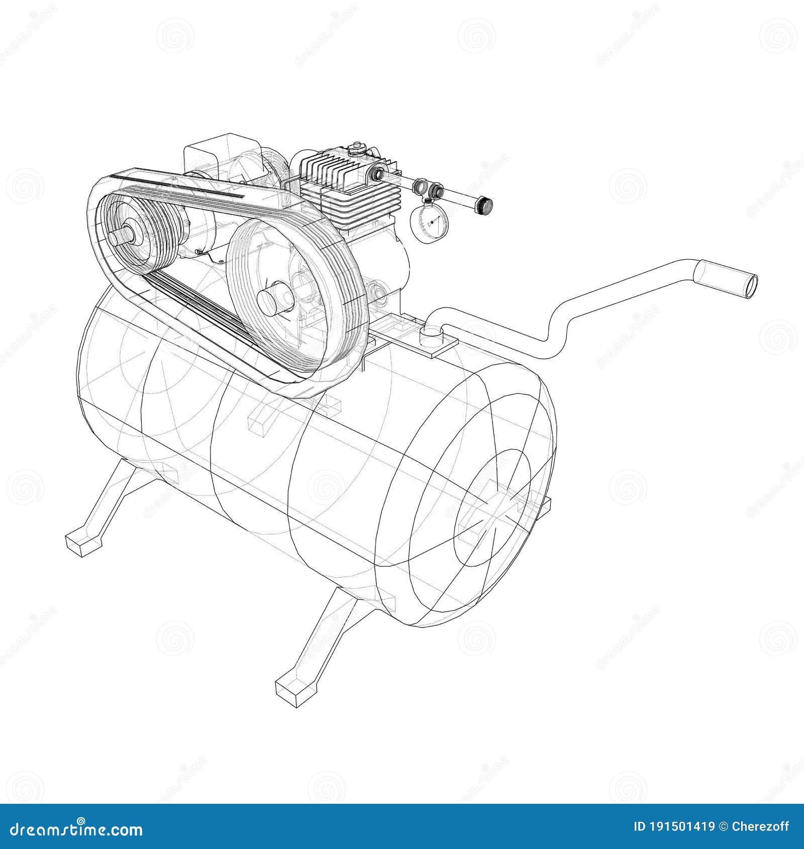 Outline Air Compressor. Vector | CartoonDealer.com #154314361
