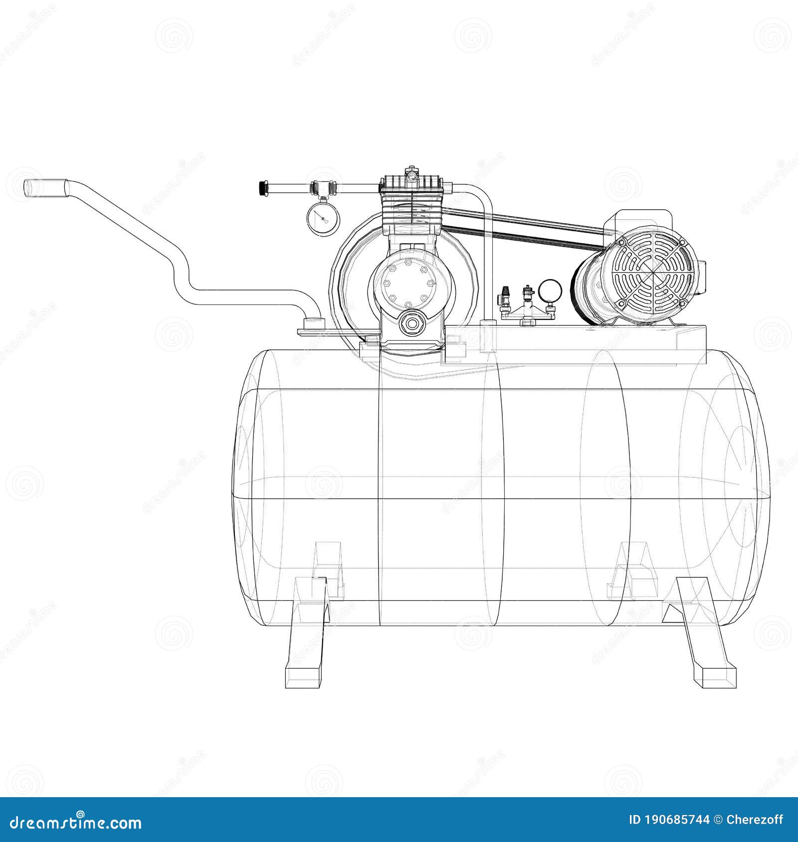 Outline Air Compressor. Vector | CartoonDealer.com #154314361