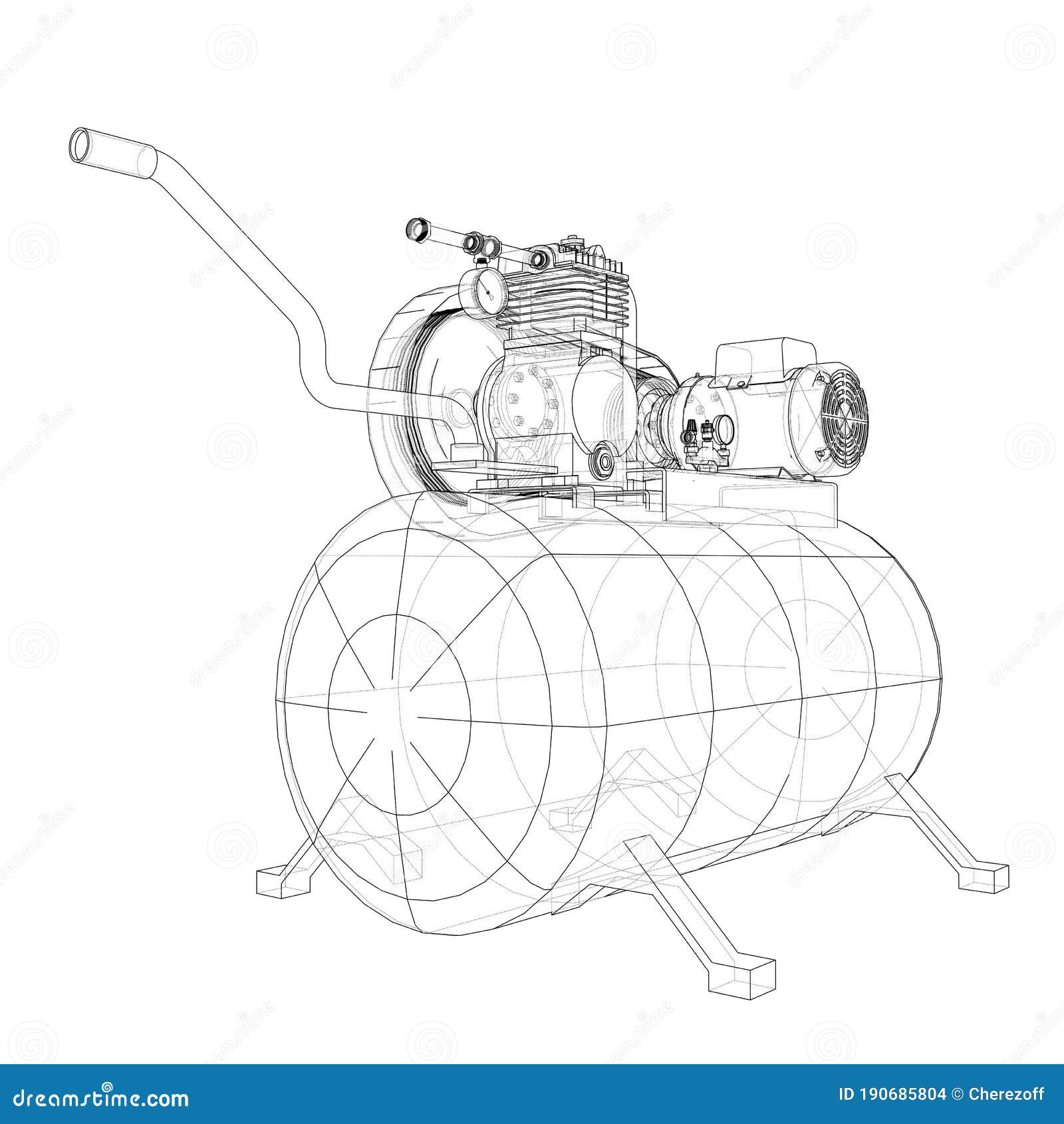 Outline Air compressor stock illustration. Illustration of capsule ...