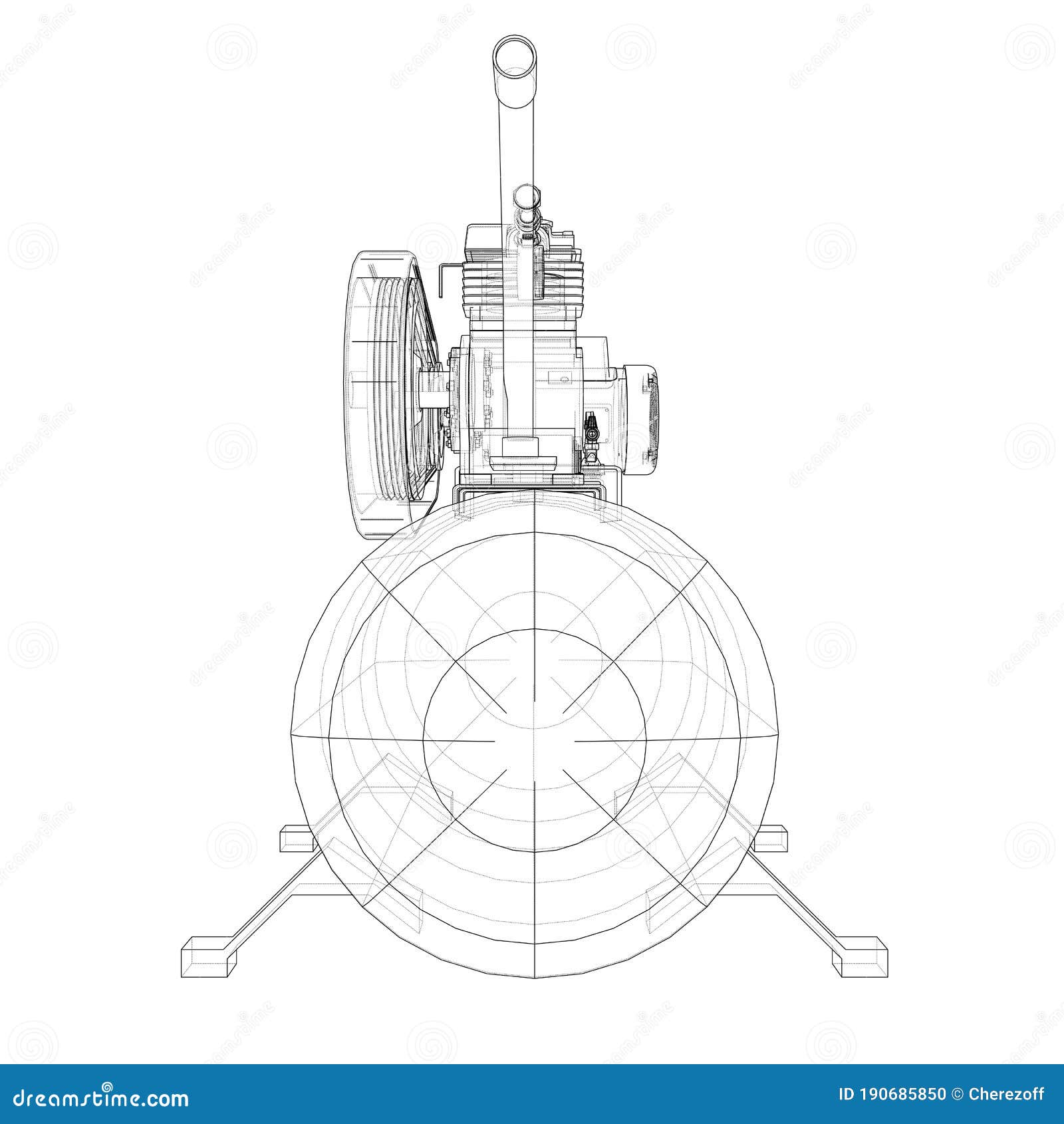 Outline Air compressor stock illustration. Illustration of compressed ...