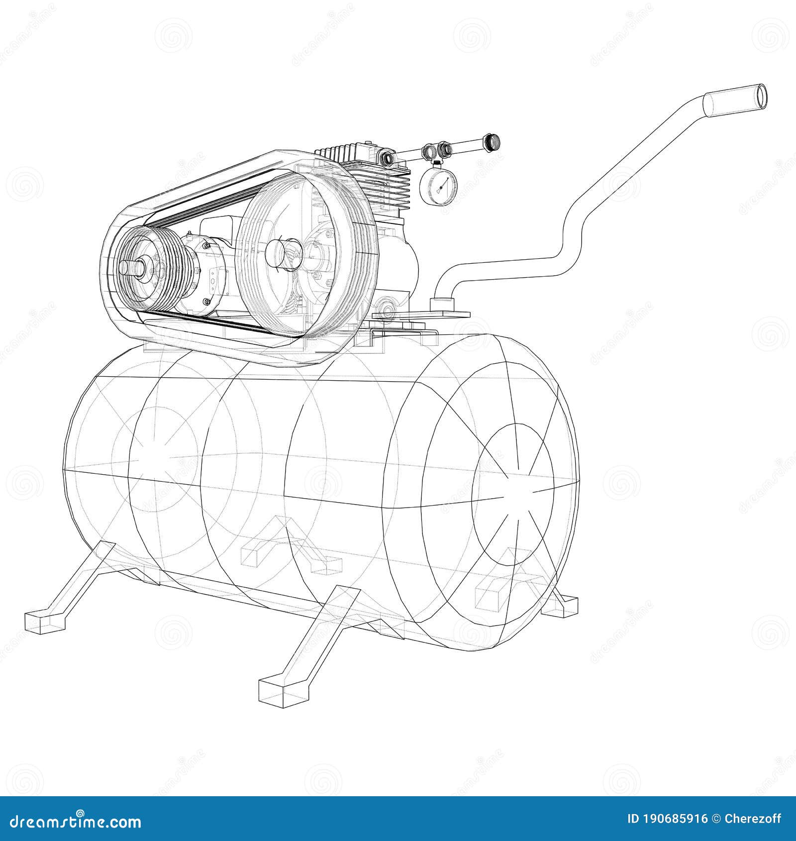 Outline Air compressor stock illustration. Illustration of compression ...