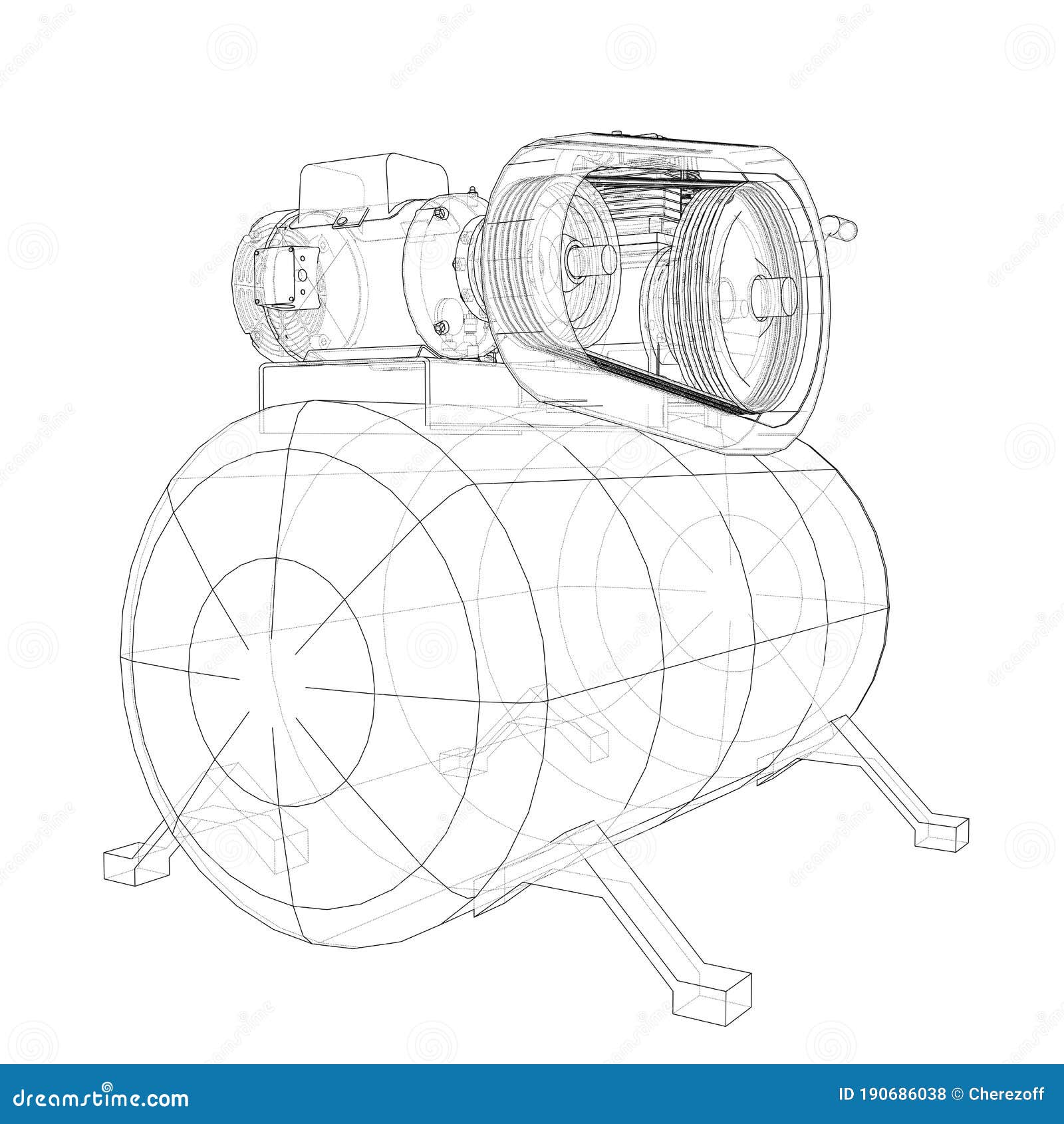 Outline Air Compressor. Vector | CartoonDealer.com #154314361