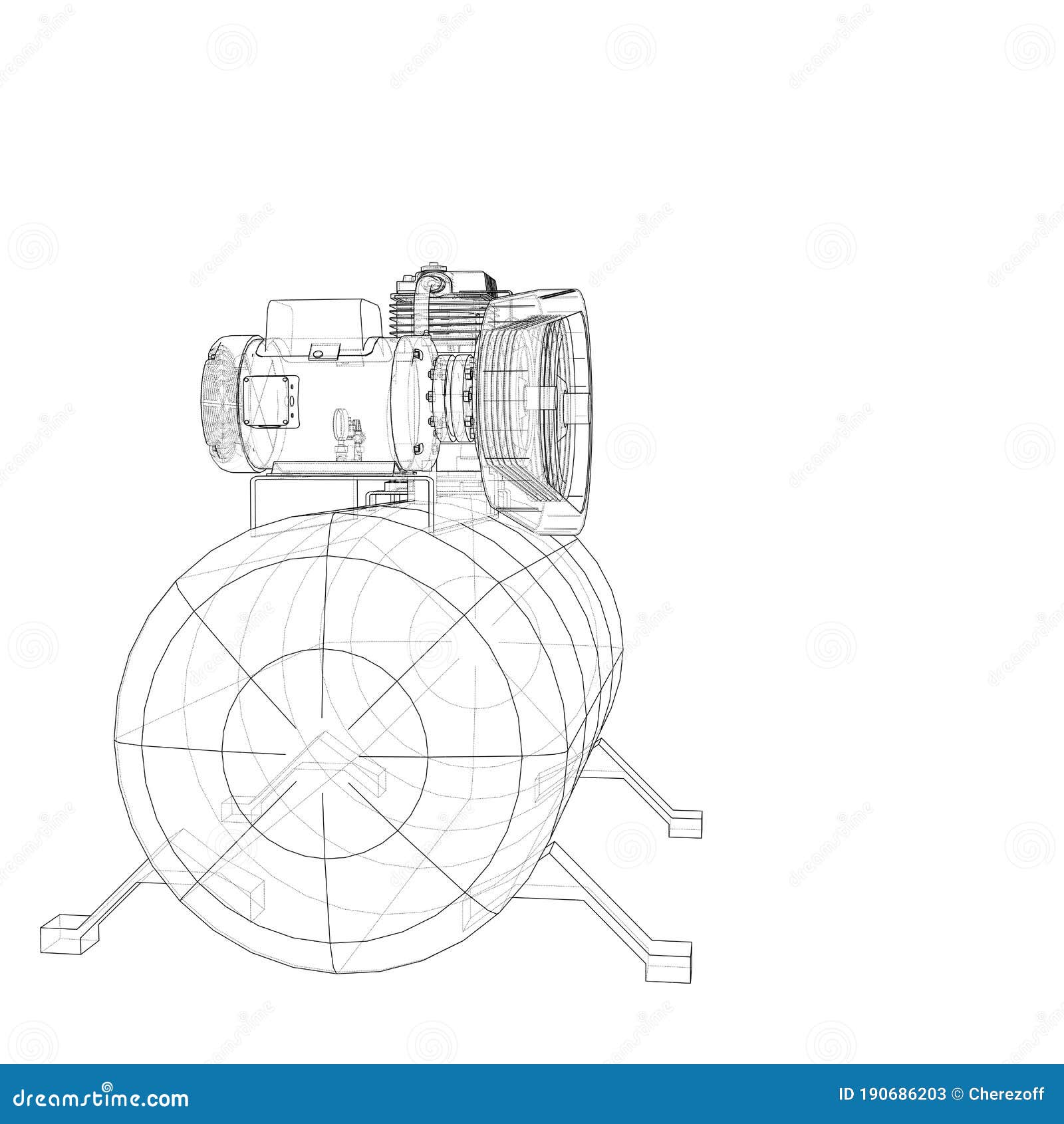 Outline Air compressor stock illustration. Illustration of motor ...