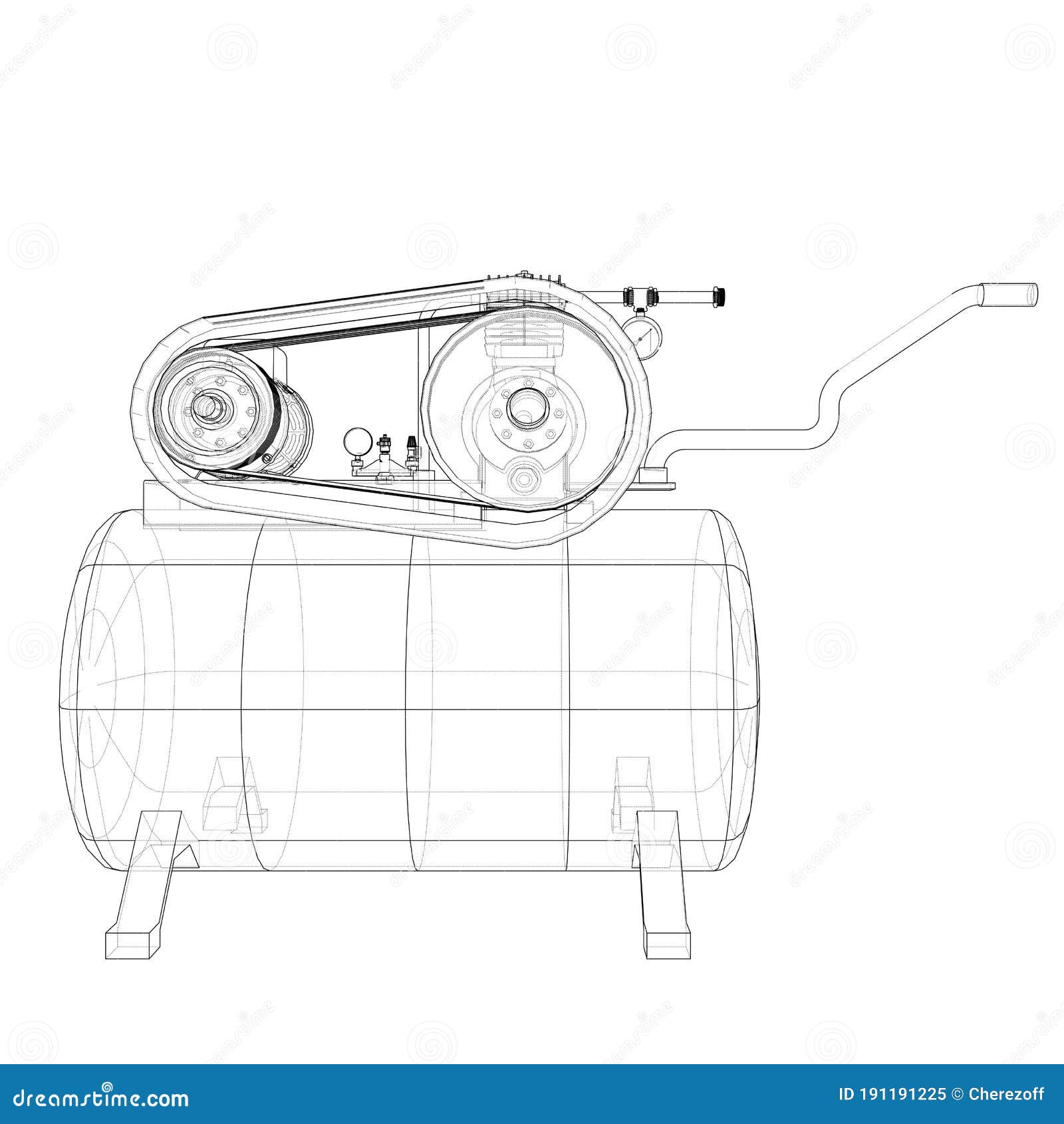 Outline Air compressor stock illustration. Illustration of compression ...