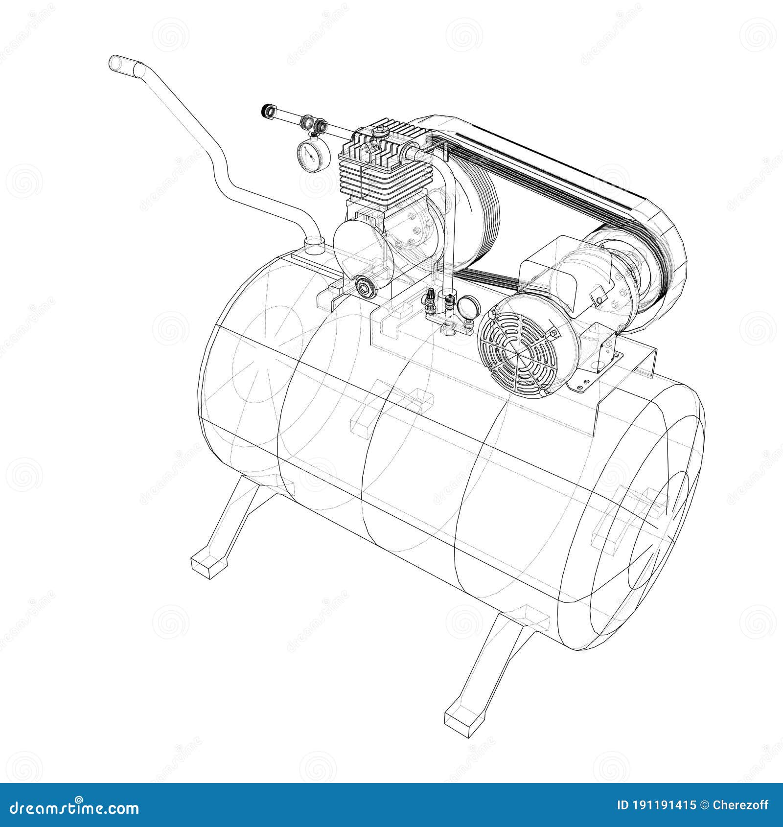 Outline Air Compressor. Vector | CartoonDealer.com #154314361