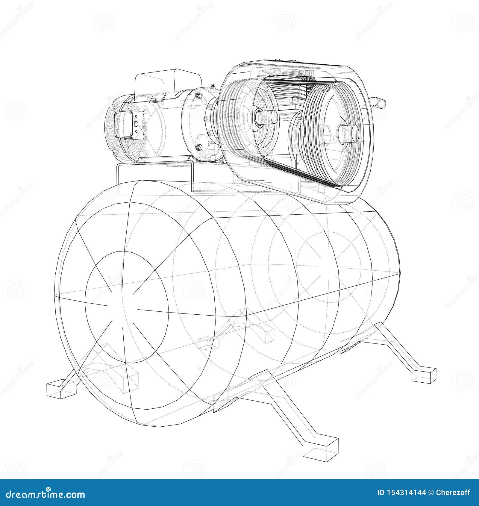 Outline Air Compressor. Vector Stock Vector - Illustration of icon ...