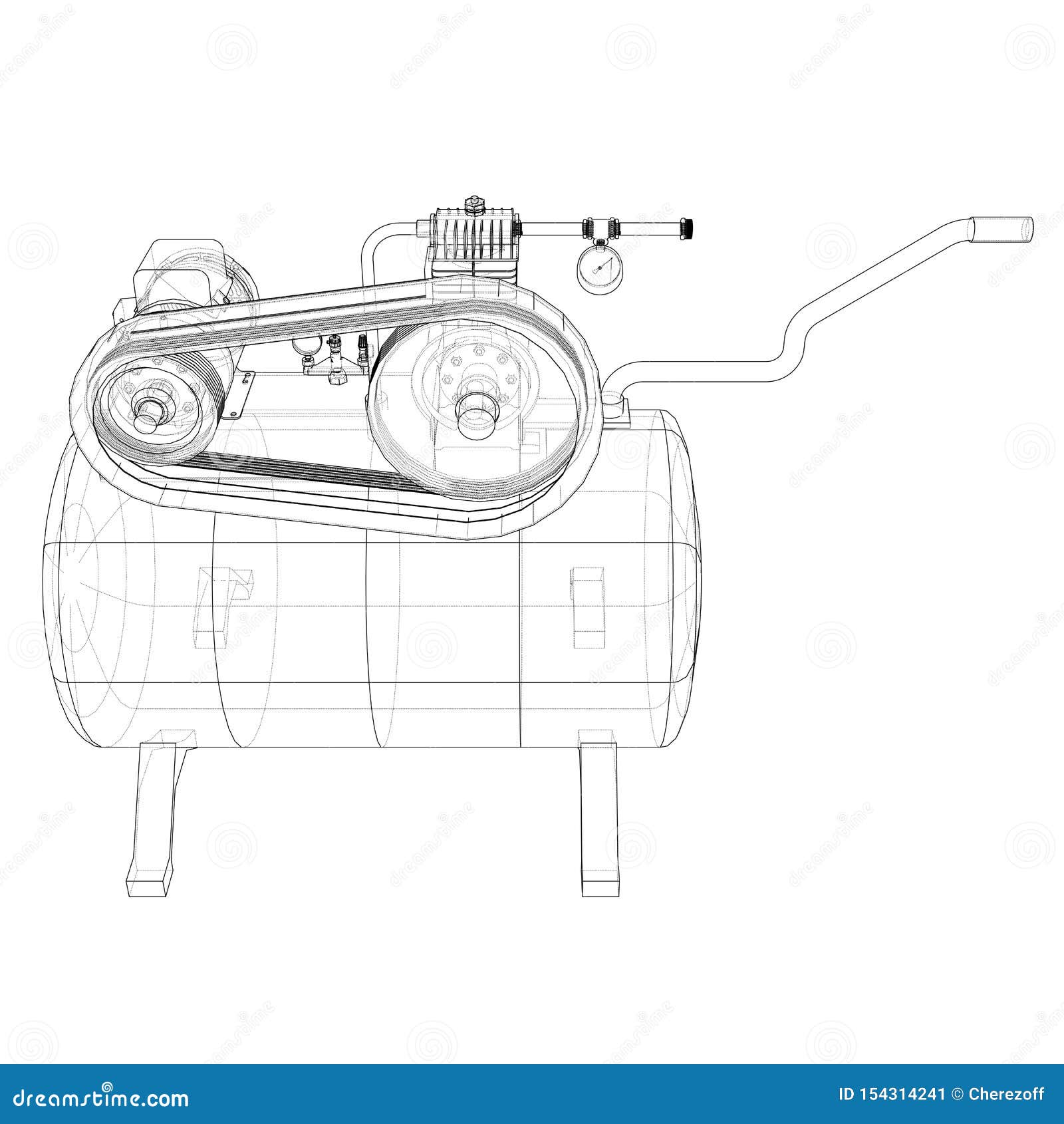 Outline Air Compressor. Vector Stock Vector - Illustration of icon ...
