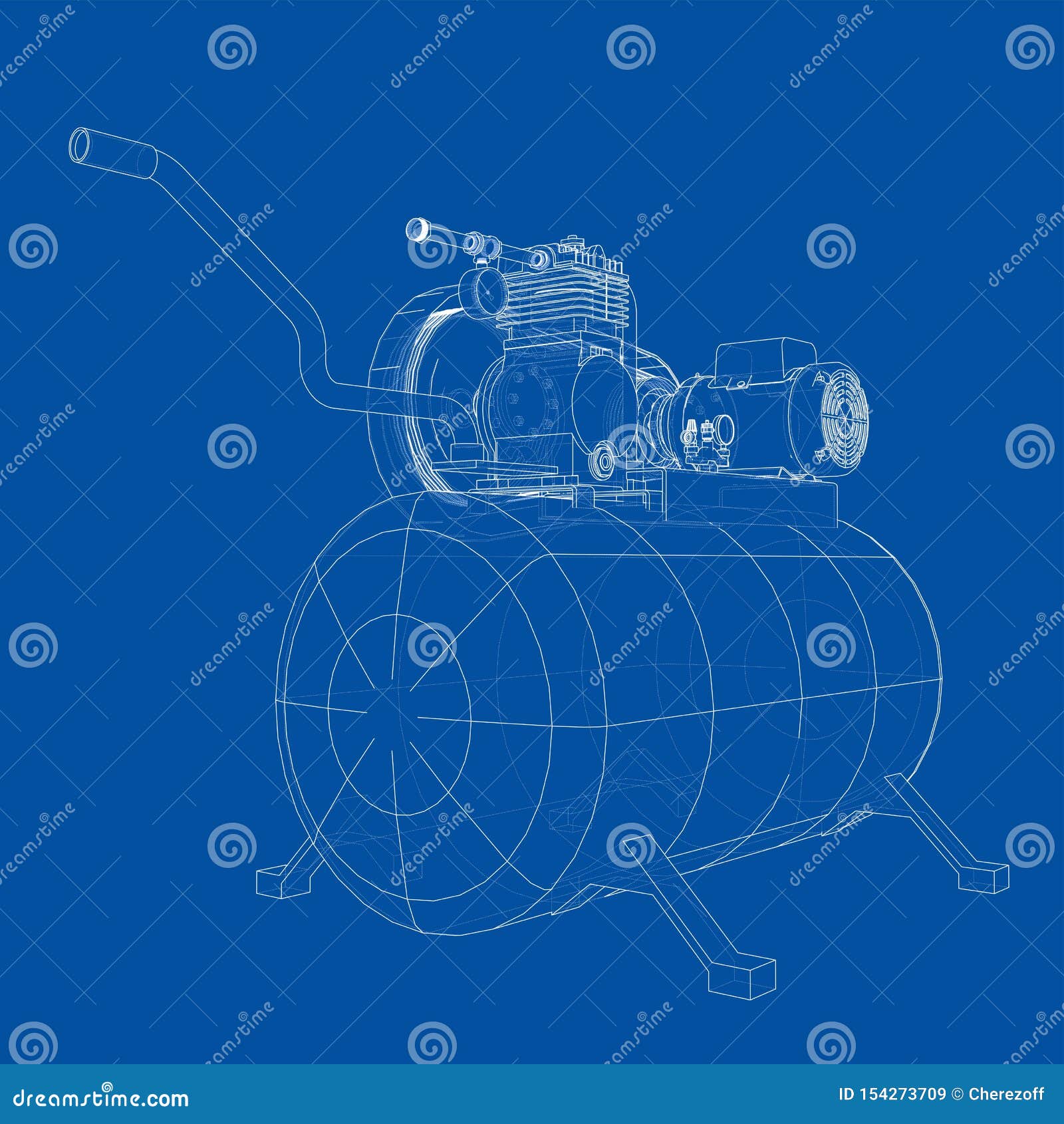 Outline Air Compressor. Vector Stock Vector - Illustration of ...