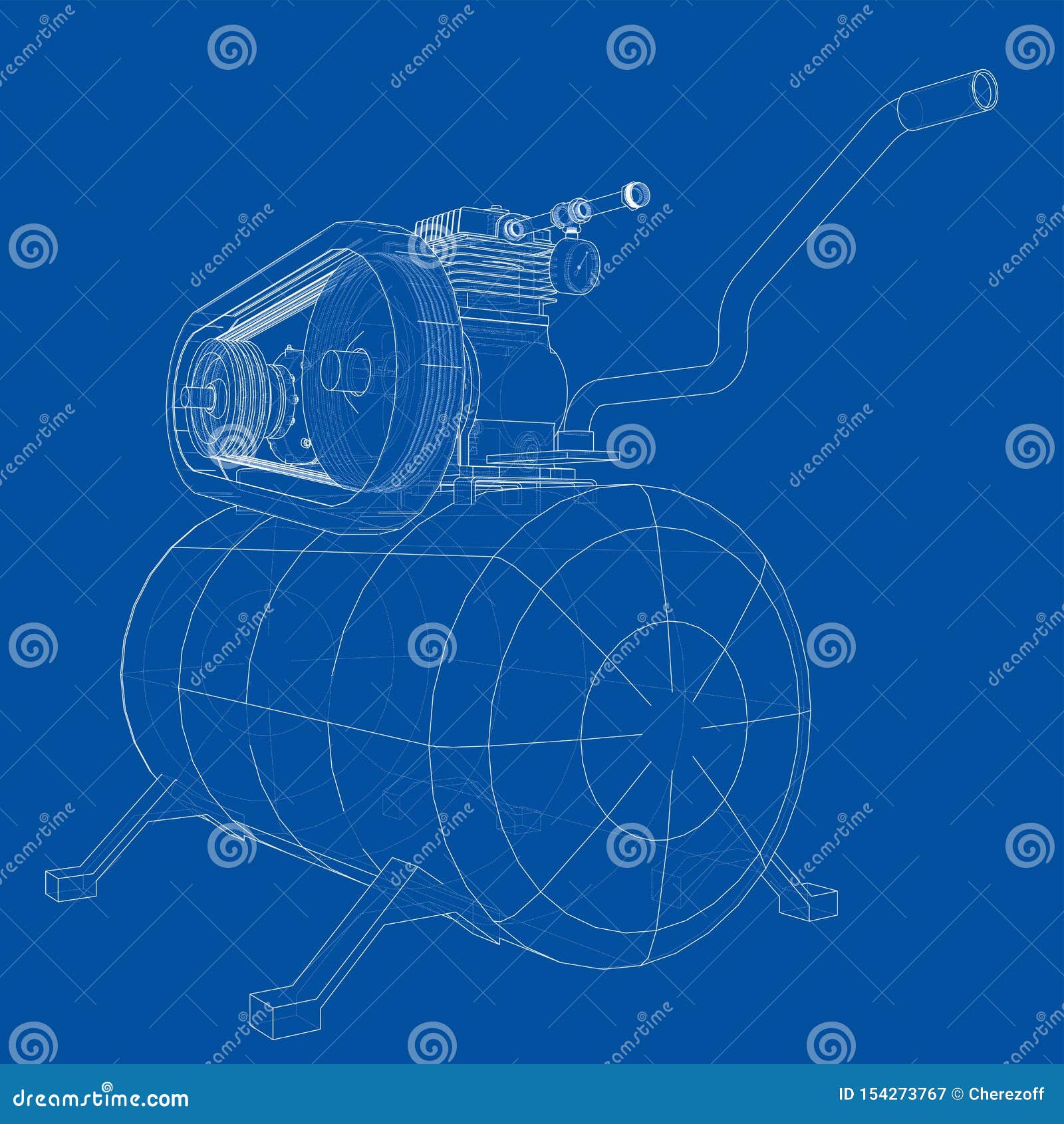 Outline Air Compressor. Vector Stock Vector - Illustration of design ...