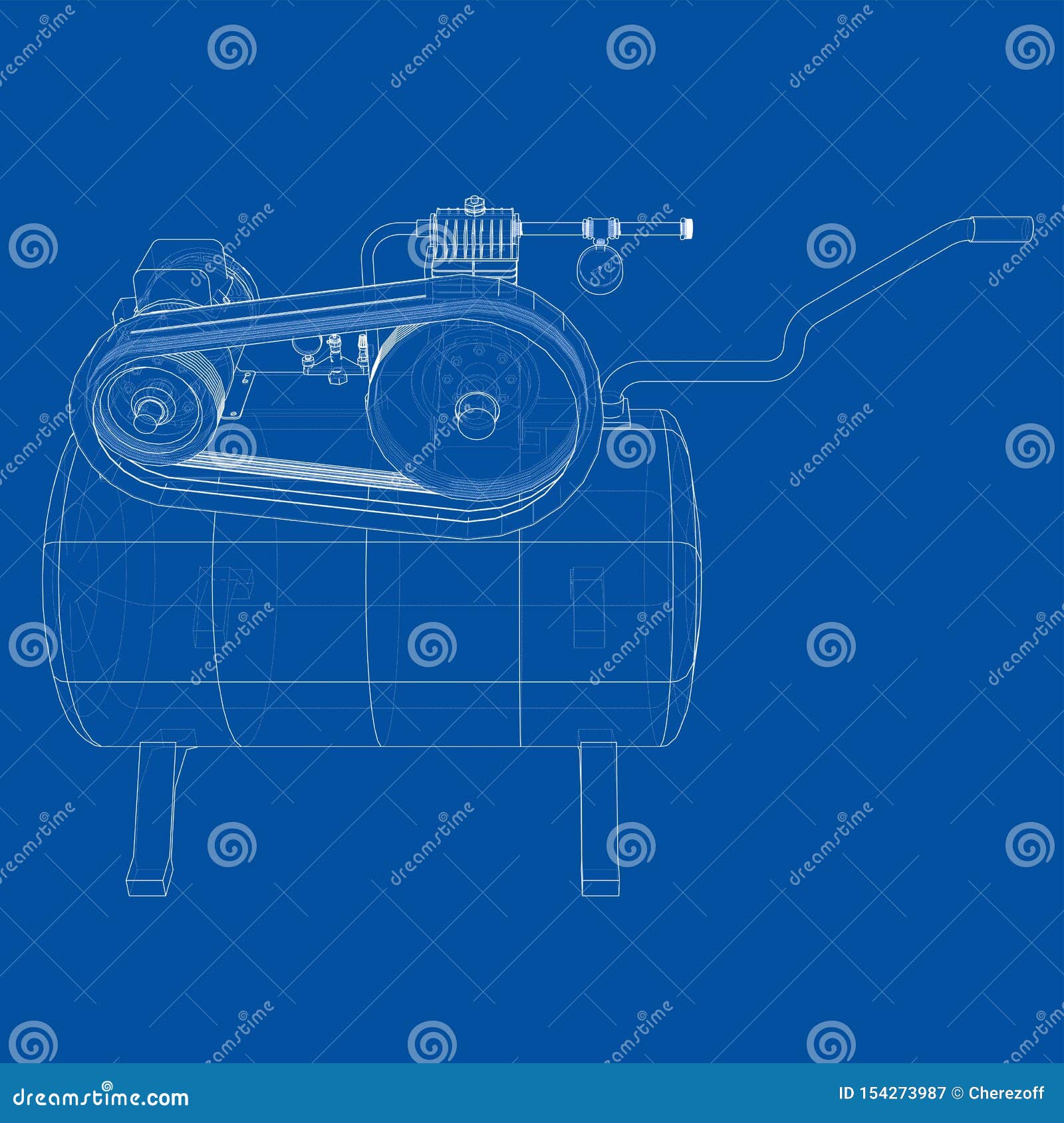 Outline Air Compressor. Vector Stock Vector - Illustration of ...