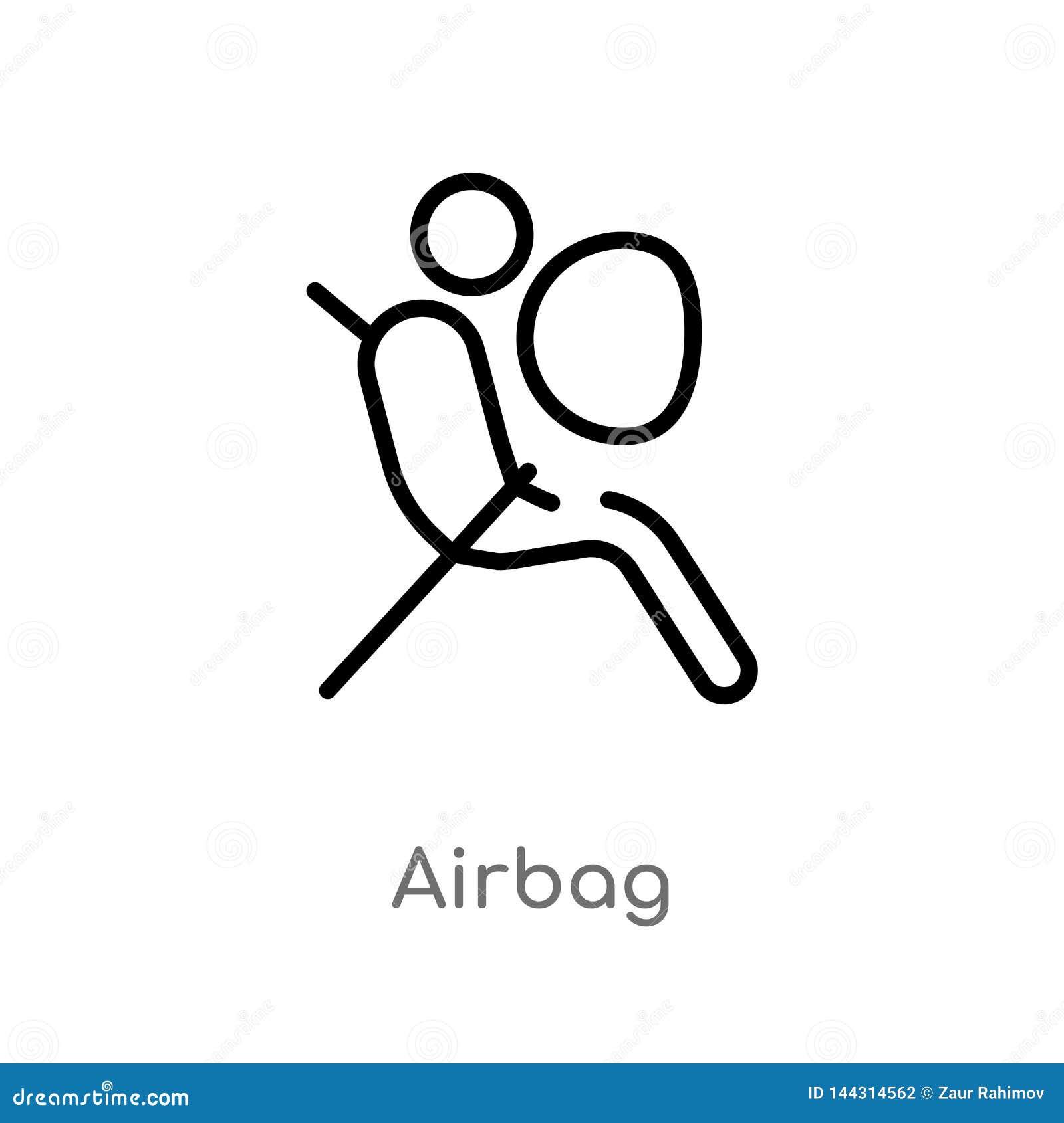 Airbag Vector Icon In 6 Different Modern Styles. Black, Two Colored ...