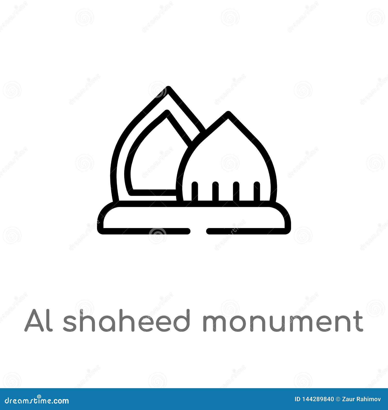 Outline Al Shaheed Monument Vector Icon. Isolated Black Simple Line ...