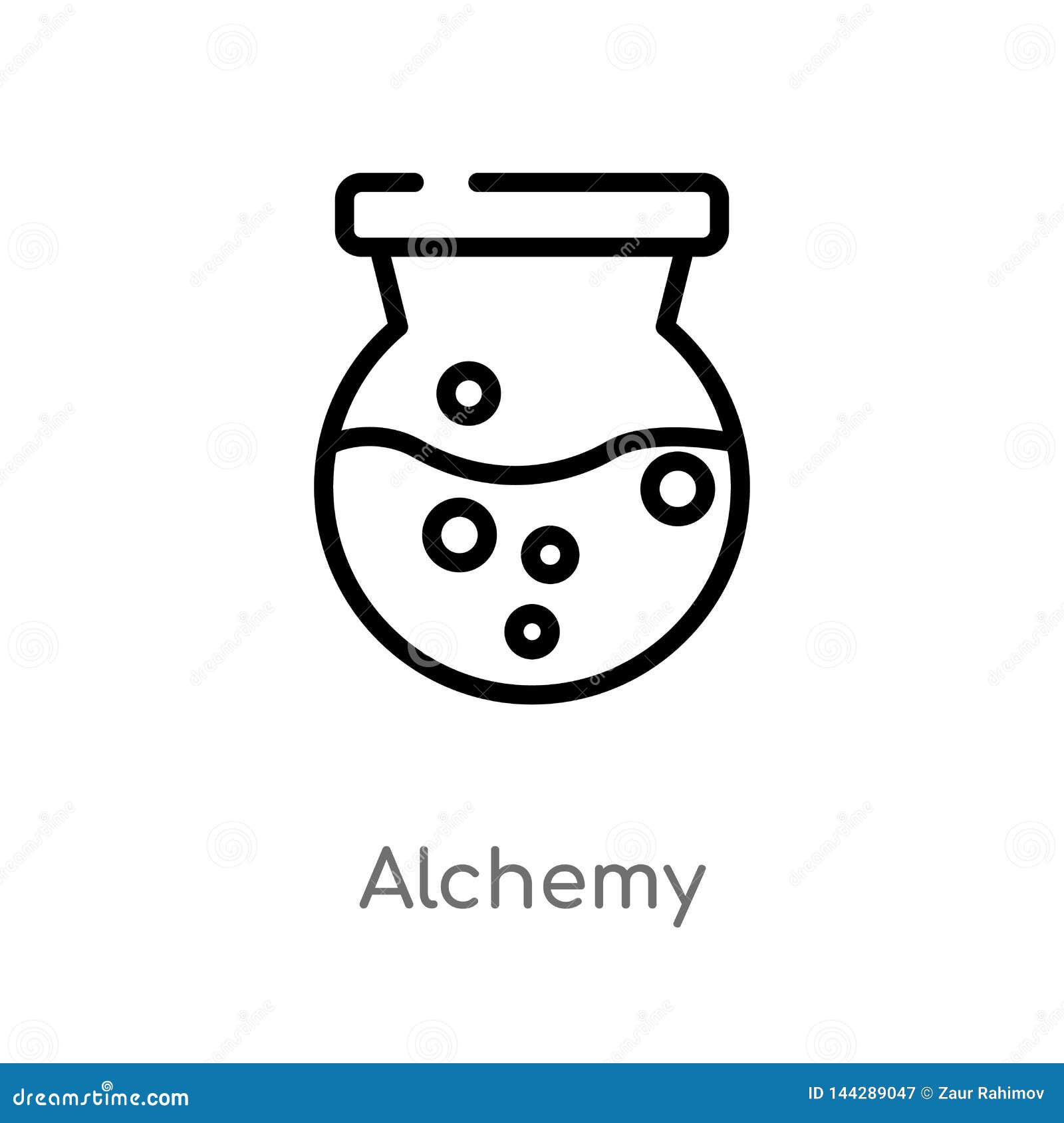 Outline Alchemy Vector Icon. Isolated Black Simple Line Element ...
