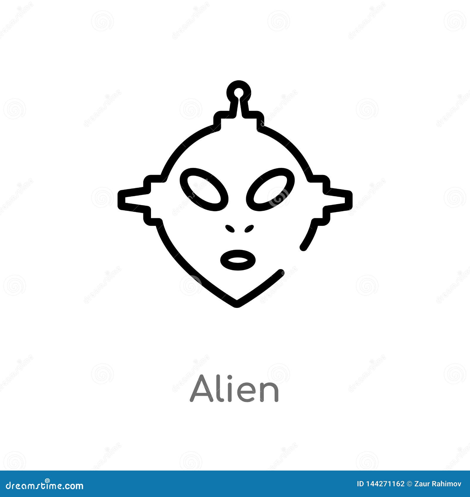 Outline Alien Vector Icon. Isolated Black Simple Line Element ...