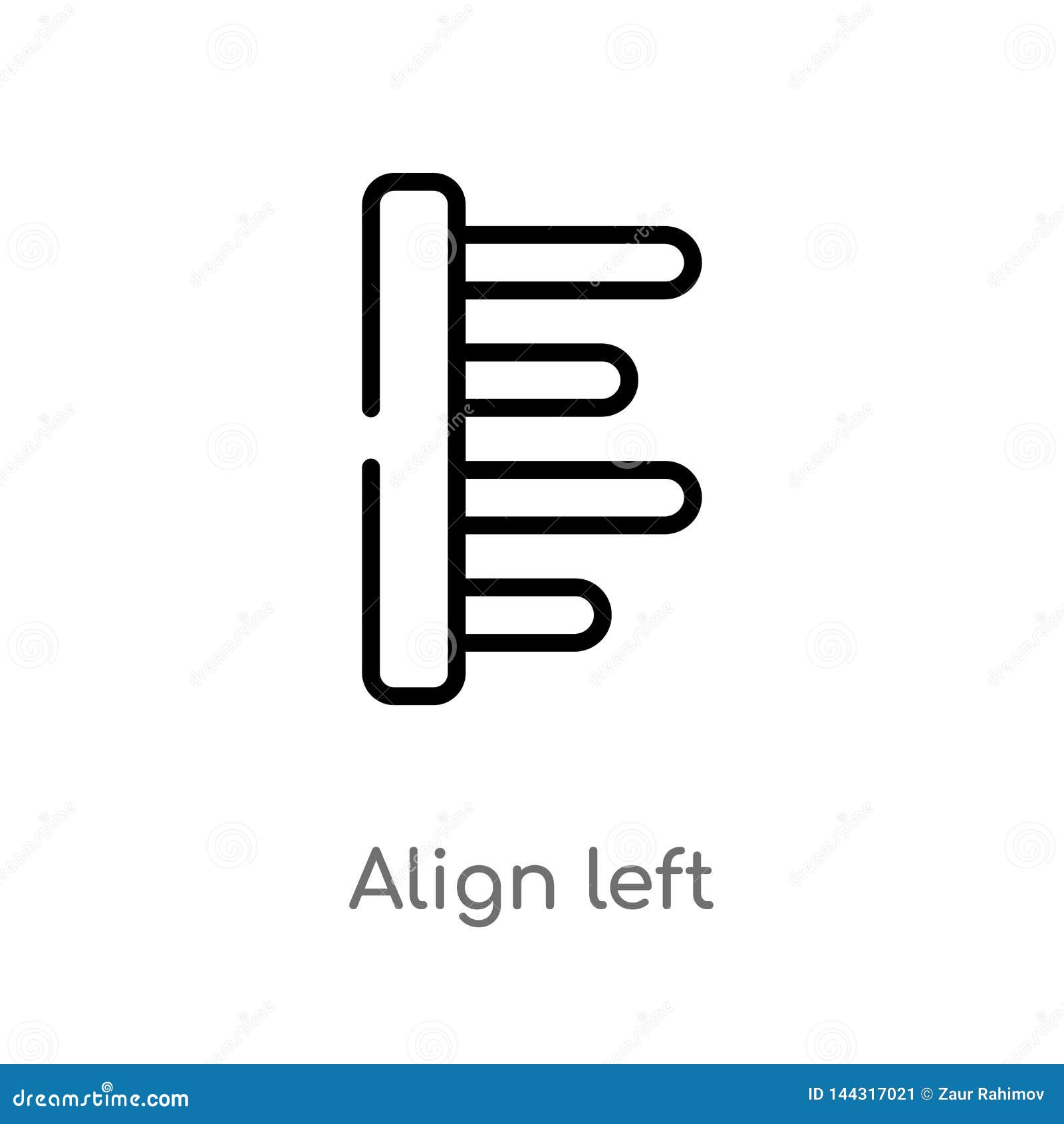 Outline Align Left Vector Icon. Isolated Black Simple Line Element ...