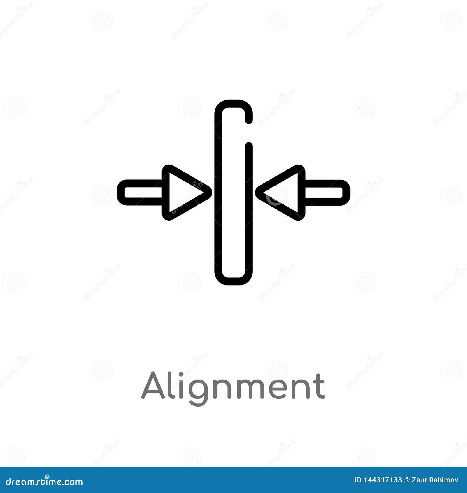 Outline Alignment Vector Icon. Isolated Black Simple Line Element ...