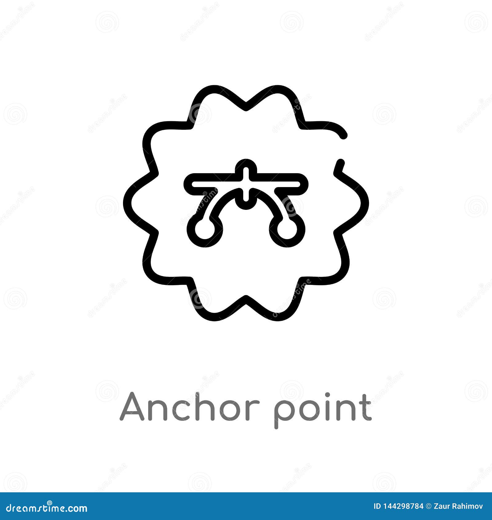 Outline Anchor Point Vector Icon. Isolated Black Simple Line Element ...