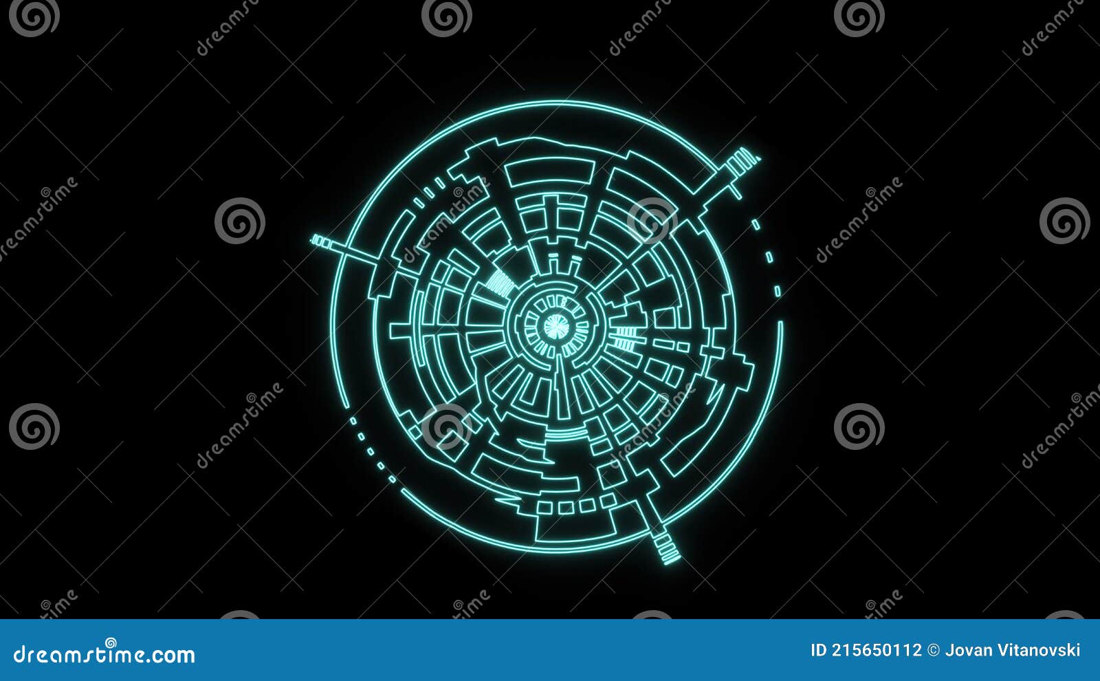 Outline Animation of HUD Element in Hologram Style Stock Illustration ...