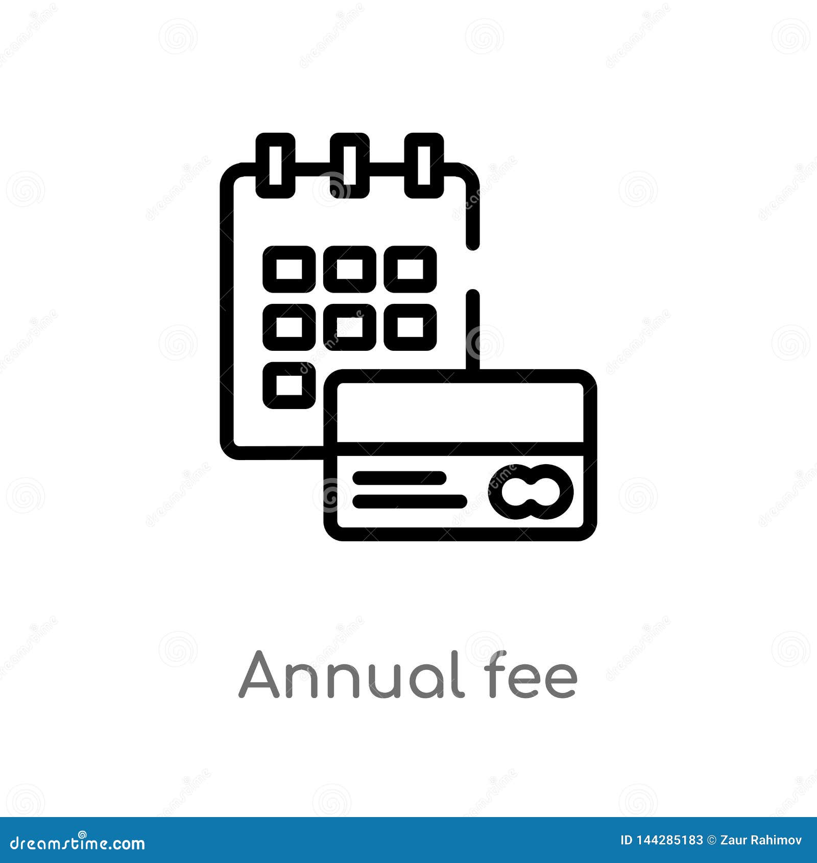 Outline Annual Fee Vector Icon. Isolated Black Simple Line Element ...