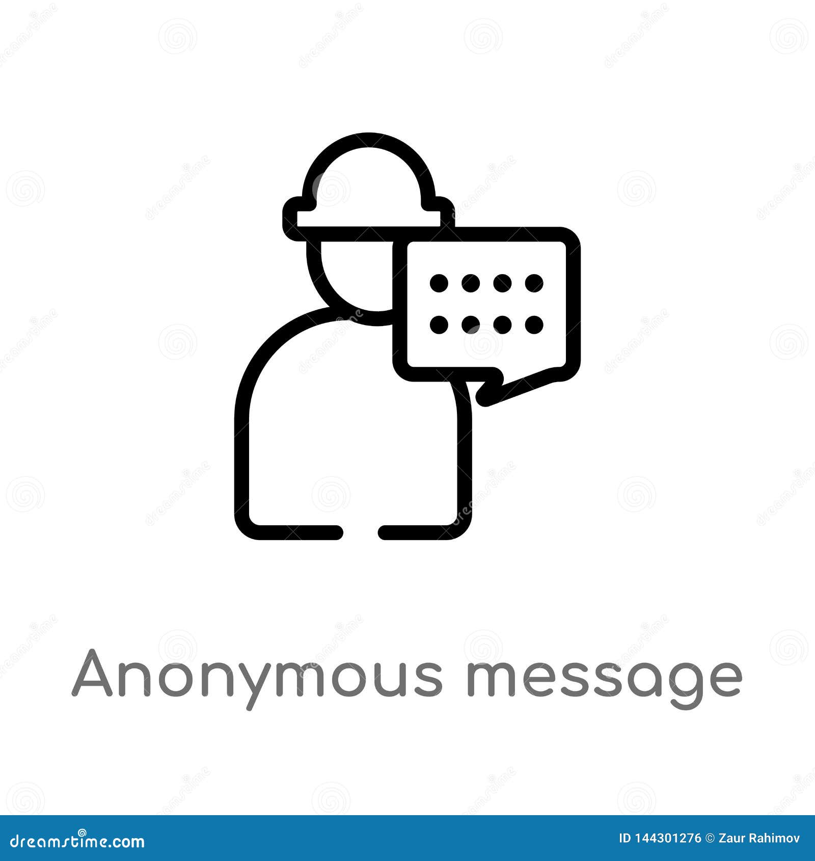 Anonymous Message Vector Icon On White Background. Flat Vector ...
