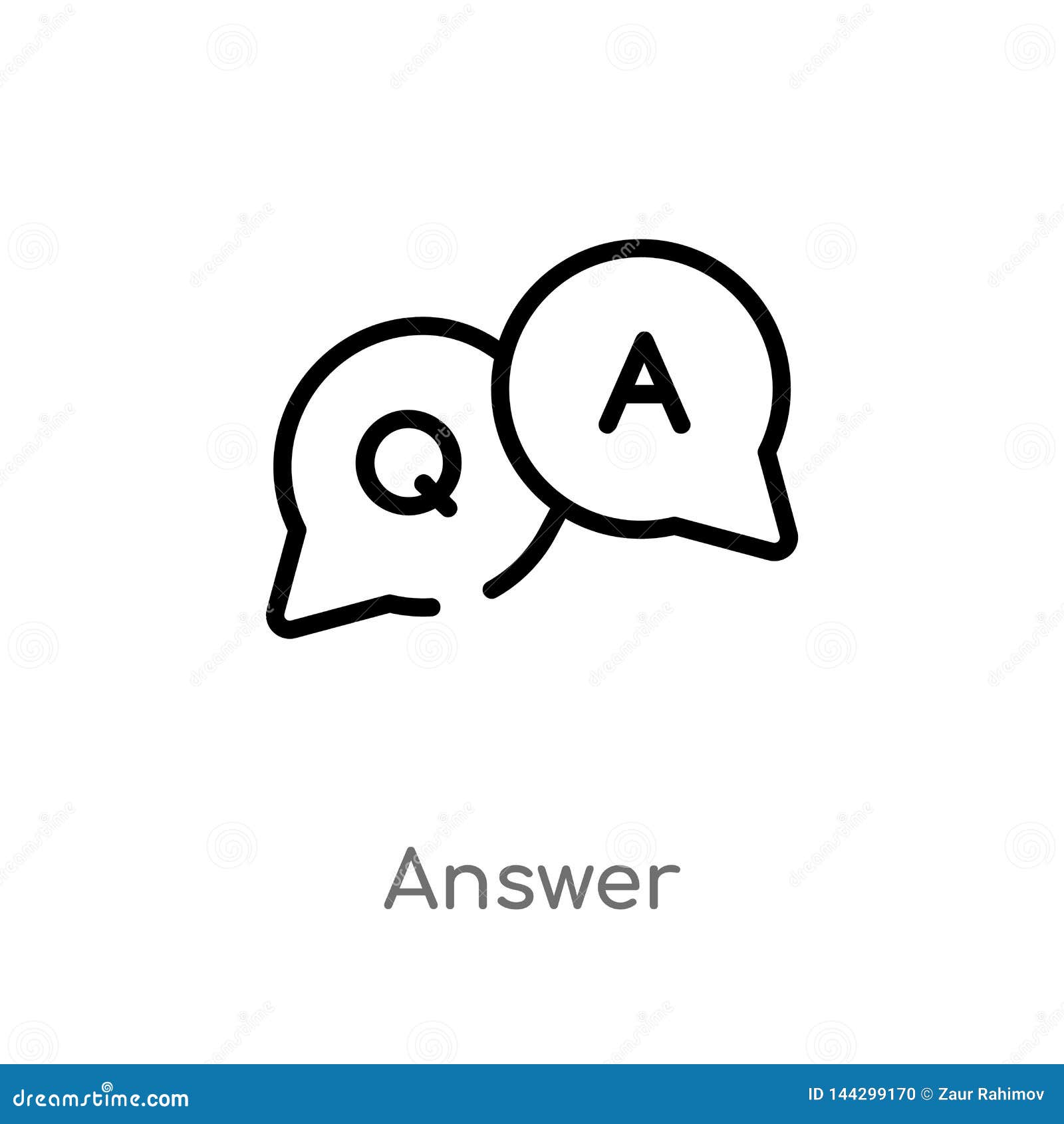 Outline Answer Vector Icon. Isolated Black Simple Line Element ...