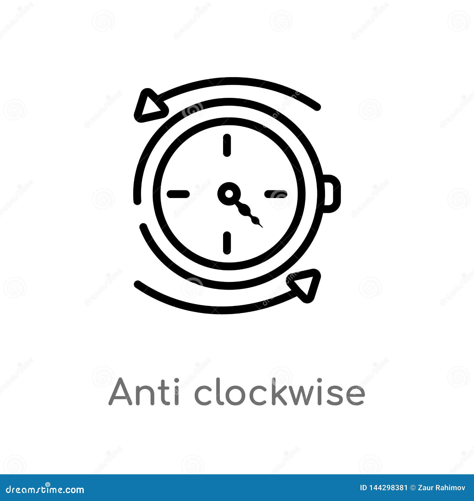 Anti Clockwise Icon In Trendy Design Style. Anti Clockwise Icon ...