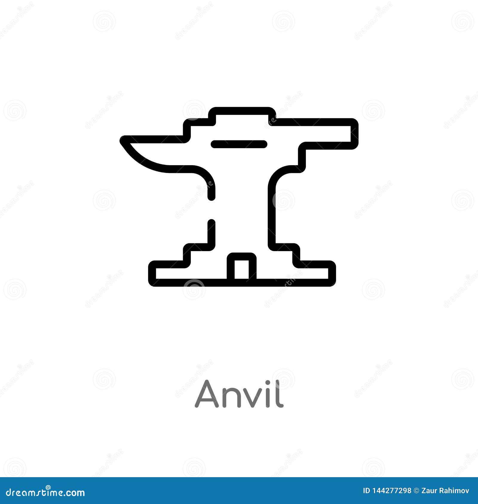 Outline Anvil Vector Icon. Isolated Black Simple Line Element ...