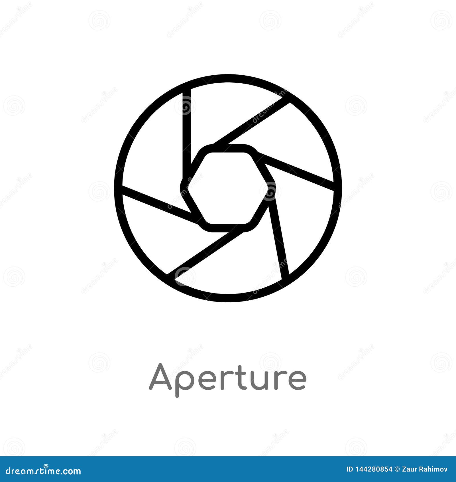 Outline Aperture Vector Icon. Isolated Black Simple Line Element ...