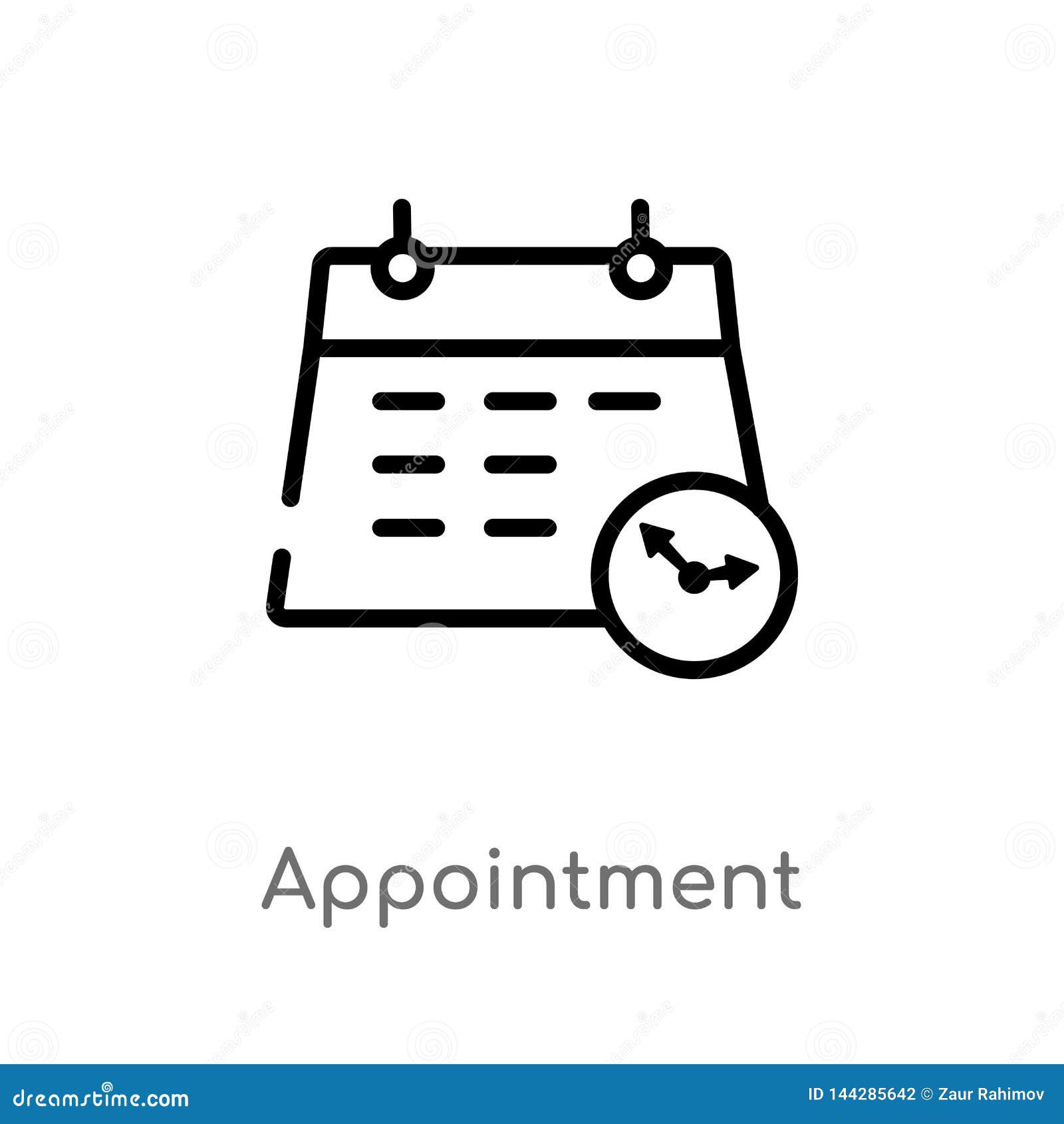 Outline Appointment Vector Icon. Isolated Black Simple Line Element ...