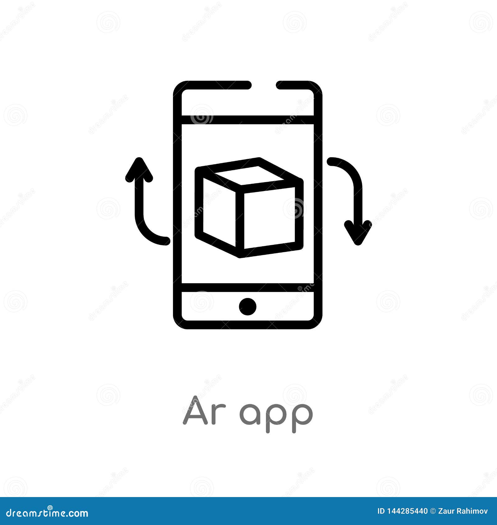 Outline Ar App Vector Icon. Isolated Black Simple Line Element ...