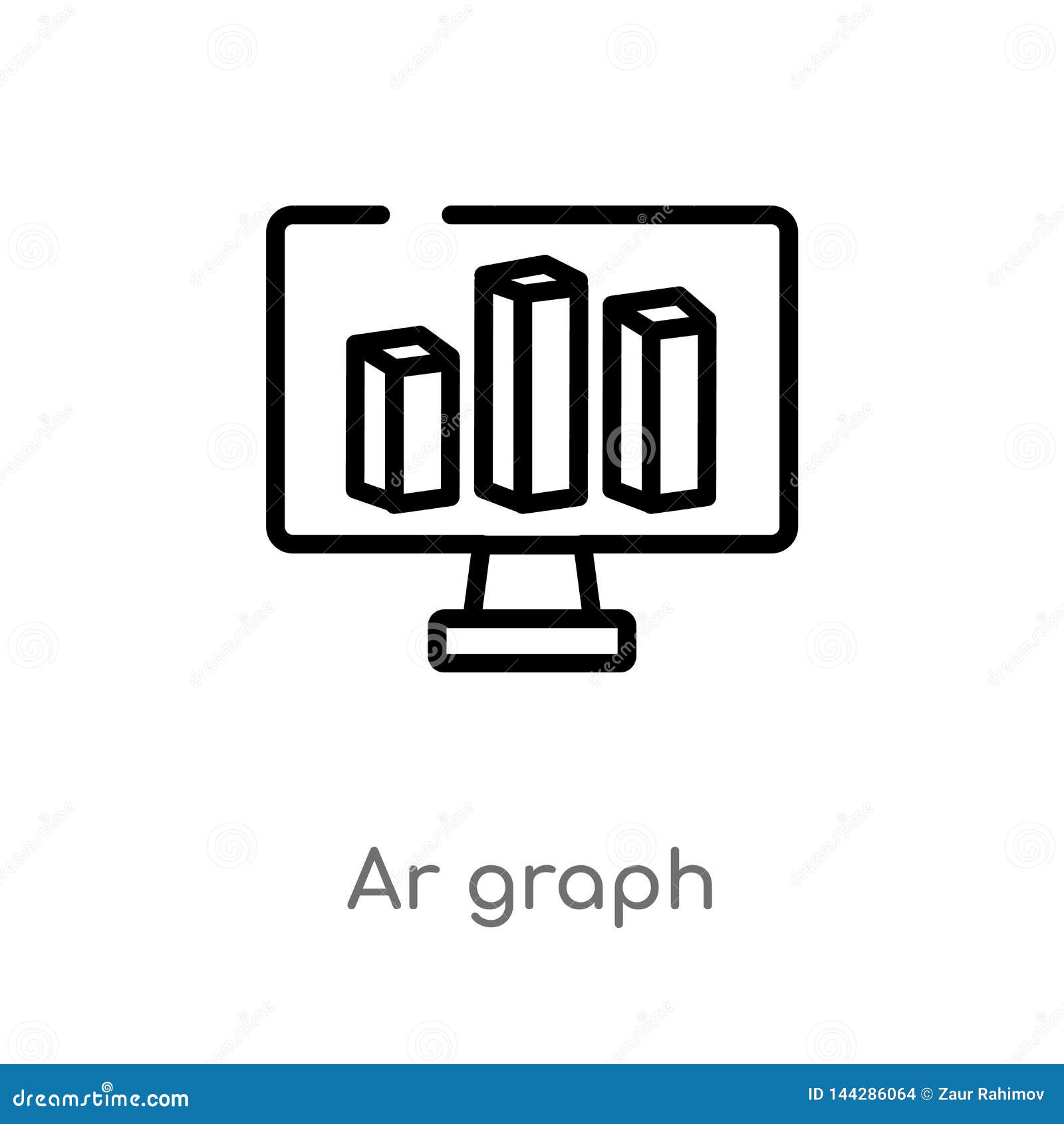 Outline Ar Graph Vector Icon. Isolated Black Simple Line Element ...