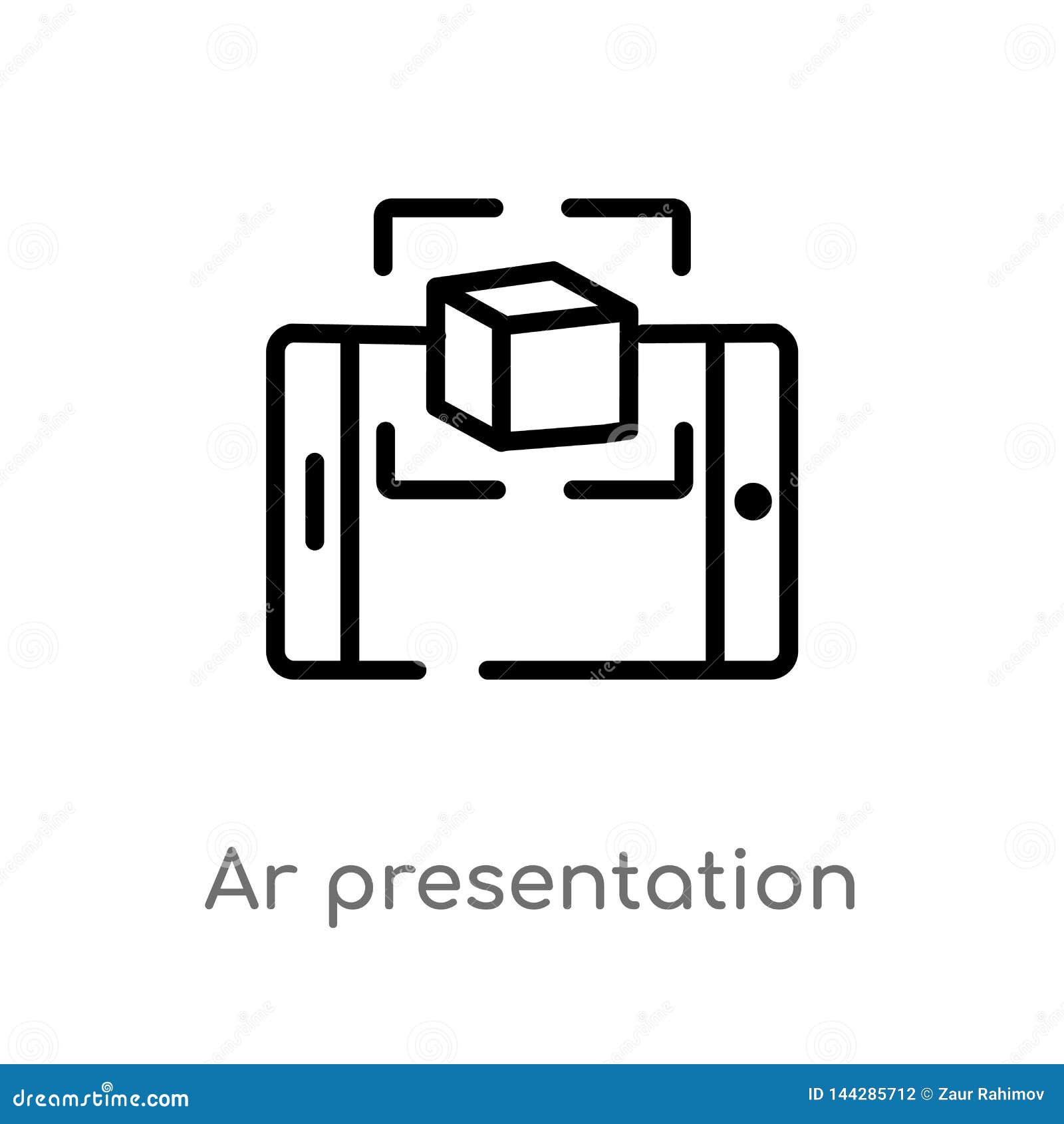 Outline Ar Presentation Vector Icon. Isolated Black Simple Line Element ...
