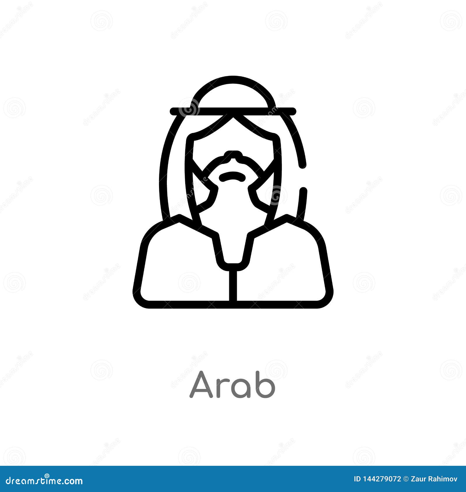 Outline Arab Vector Icon. Isolated Black Simple Line Element ...