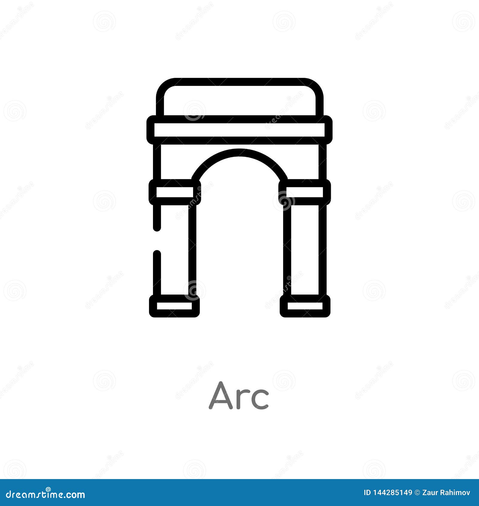 Outline Arc Vector Icon. Isolated Black Simple Line Element ...