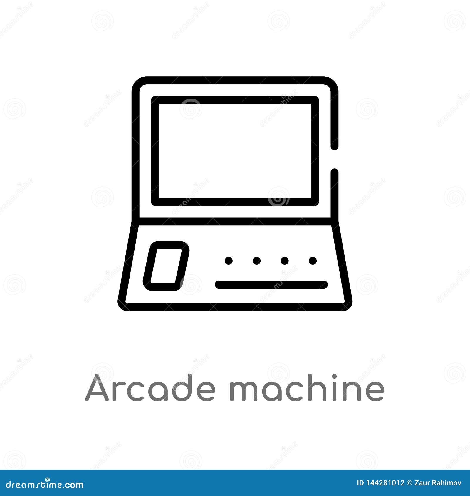 Outline Arcade Machine Vector Icon. Isolated Black Simple Line Element ...