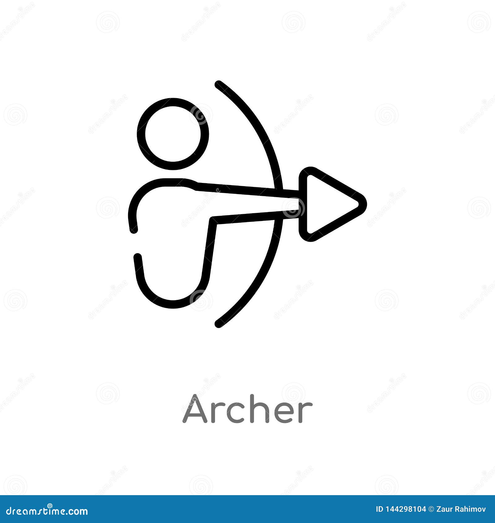 Outline Archer Vector Icon. Isolated Black Simple Line Element ...