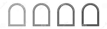 Outline of Arches for Decoration. Black Isolated Frame with Bricks ...