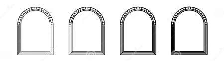 Outline of Arches for Decoration. Black Isolated Frame with Bricks ...
