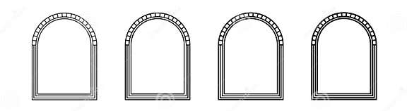Outline of Arches for Decoration. Black Isolated Frame with Bricks ...
