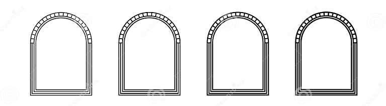 Outline of Arches for Decoration. Black Isolated Frame with Bricks ...