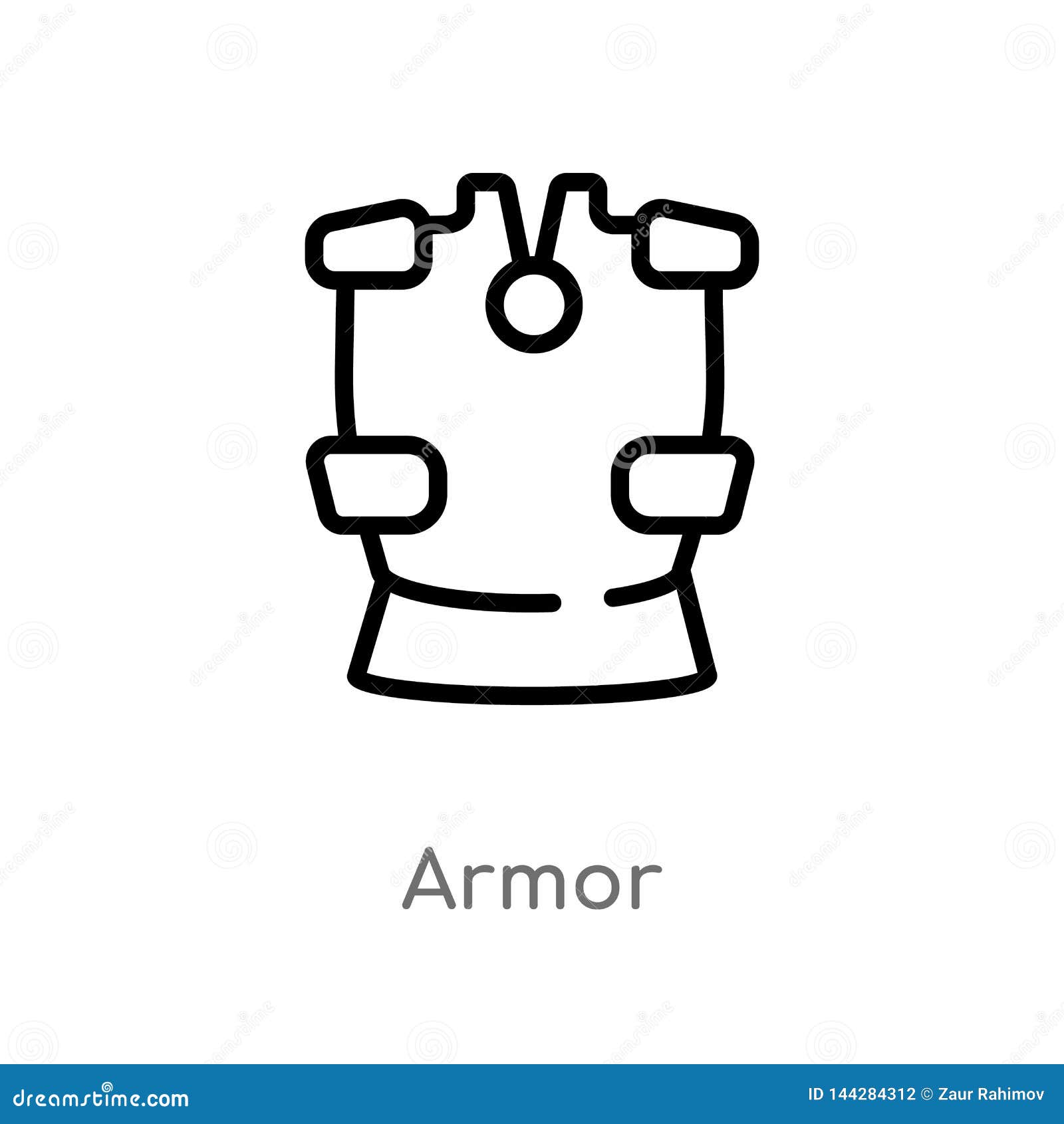 Outline Armor Vector Icon. Isolated Black Simple Line Element ...