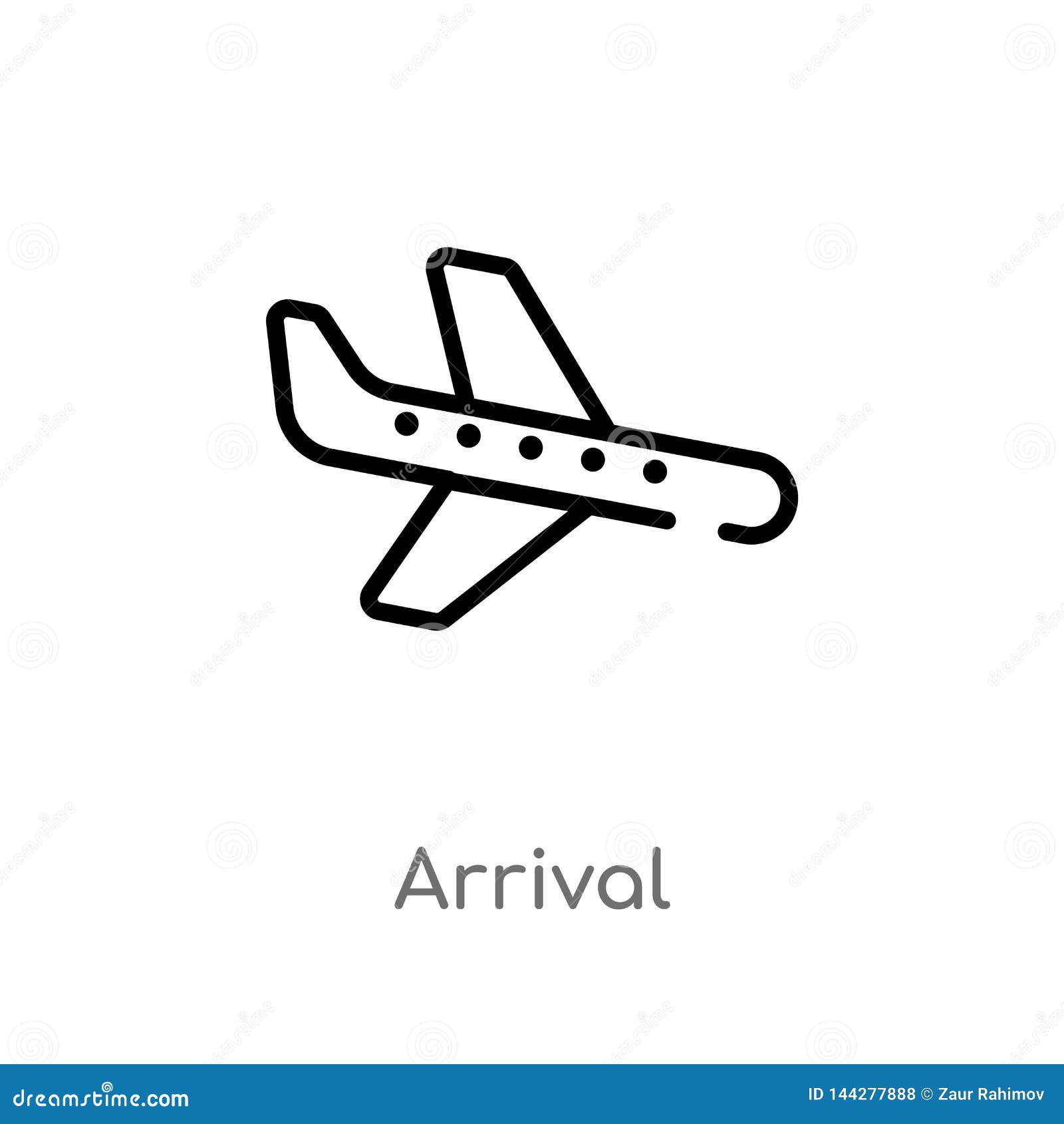 Outline Arrival Vector Icon. Isolated Black Simple Line Element ...