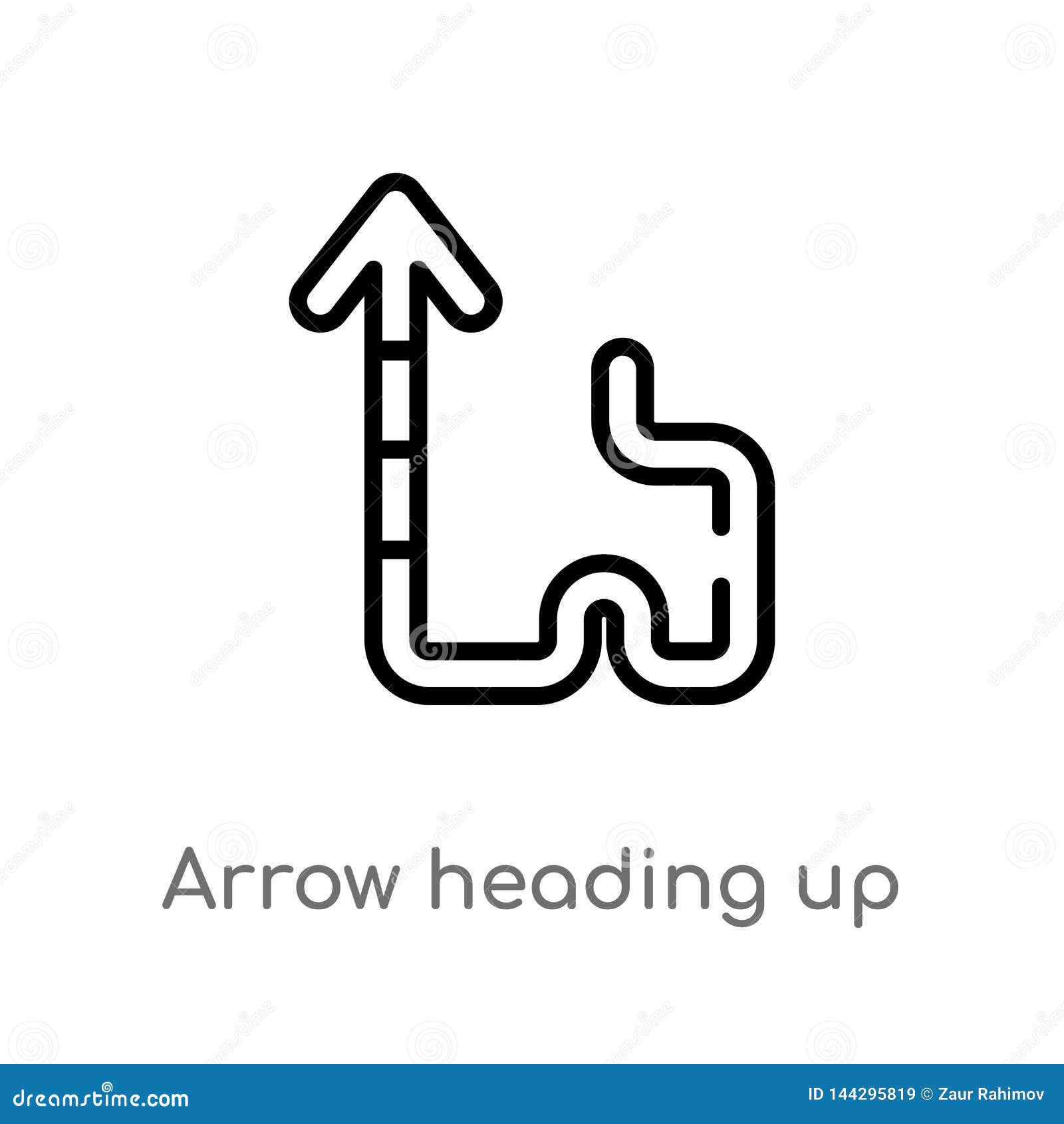 Outline Arrow Heading Up Vector Icon. Isolated Black Simple Line ...