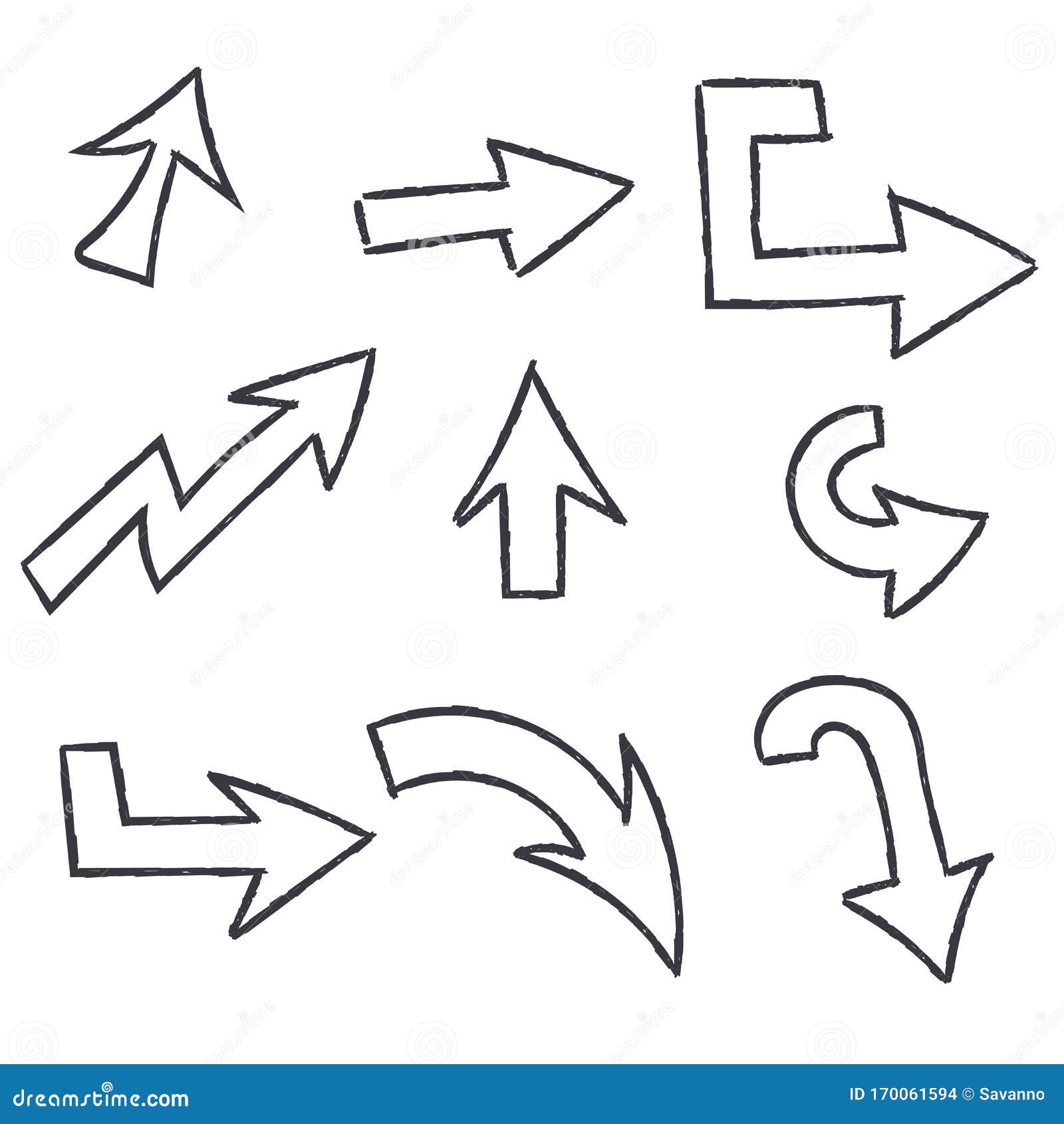 Outline Arrows Infographic Arranged In A Circular Cascading Layout ...