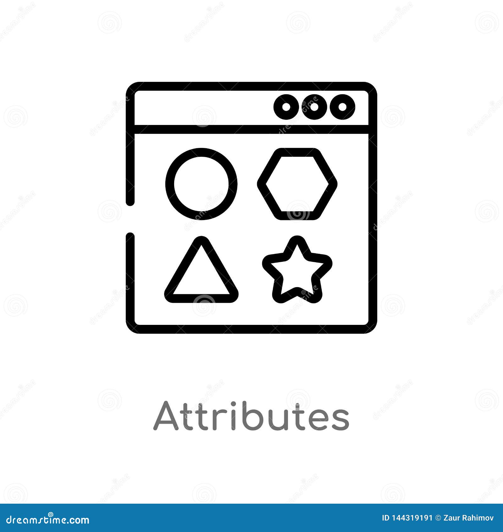 Outline Attributes Vector Icon. Isolated Black Simple Line Element ...