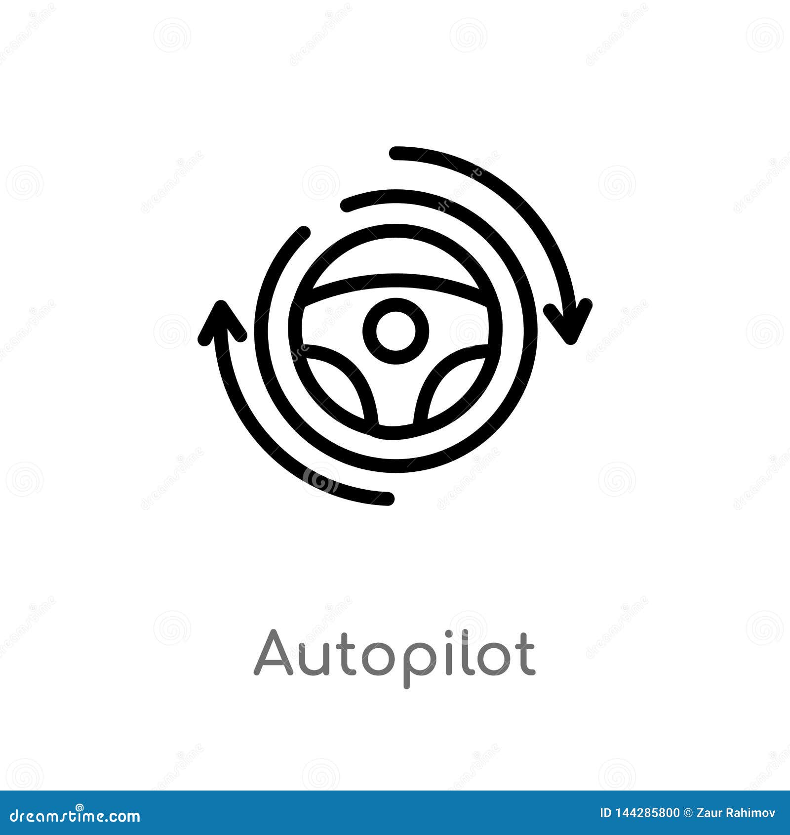 Outline Autopilot Vector Icon. Isolated Black Simple Line Element ...
