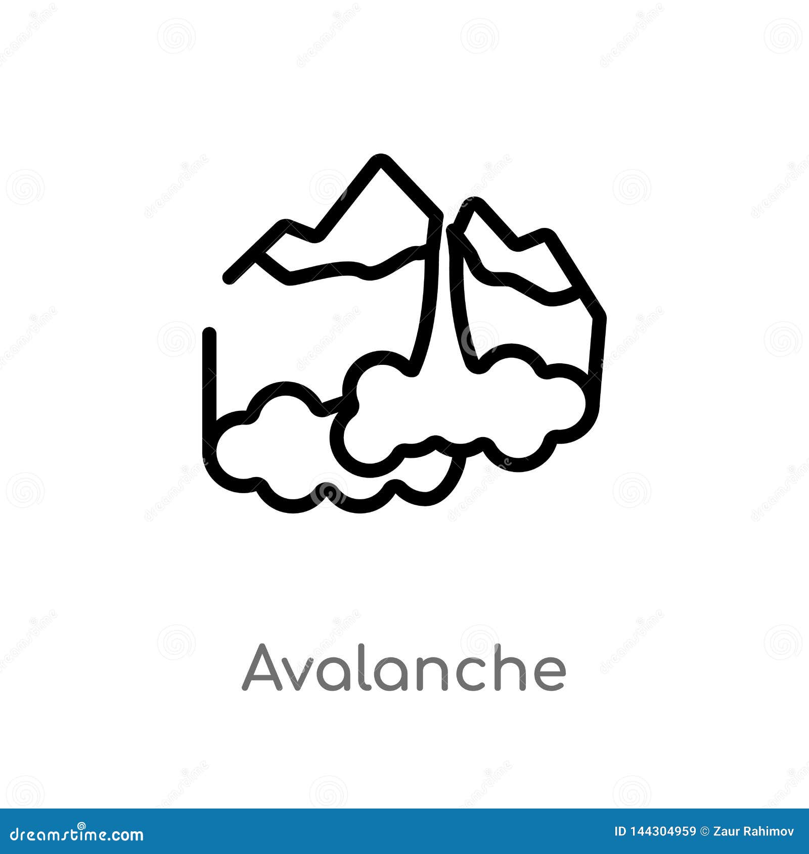Outline Avalanche Vector Icon. Isolated Black Simple Line Element Illustration from Winter ...