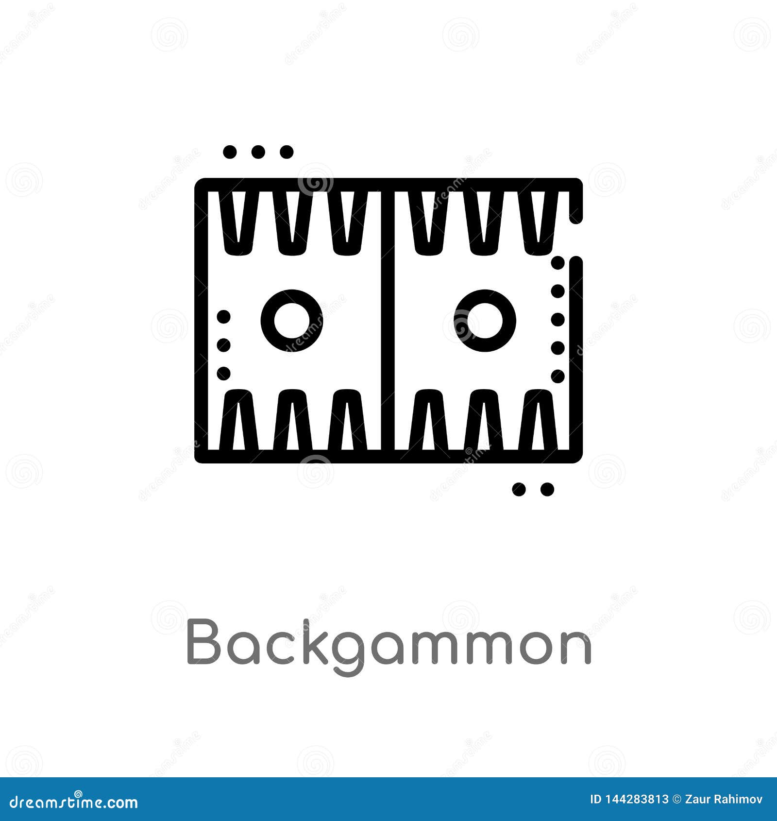 Outline Backgammon Vector Icon. Isolated Black Simple Line Element ...